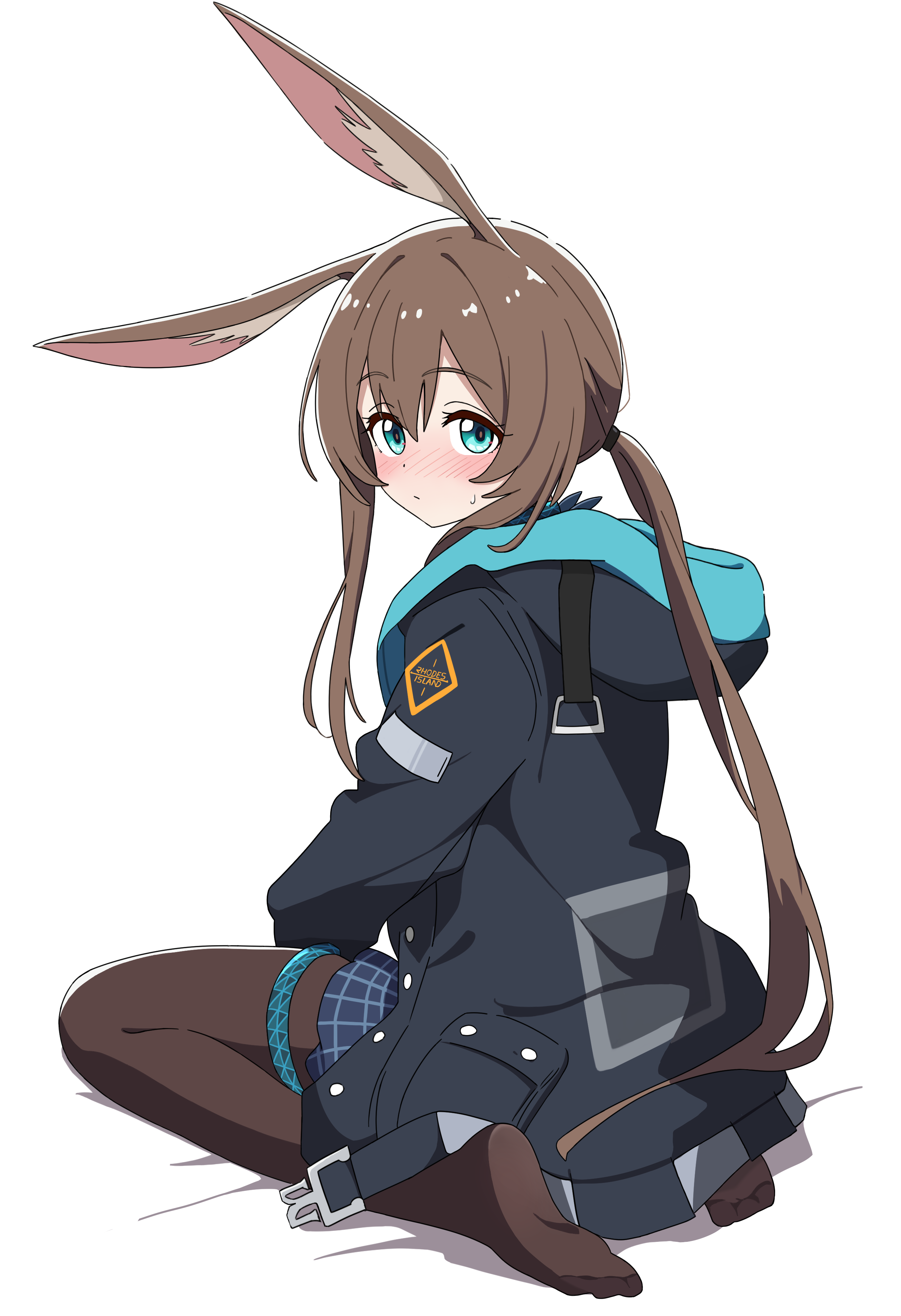 The Big ImageBoard (TBIB) - 1girl absurdres amiya (arknights) animal ears aqua eyes aqua jacket ...