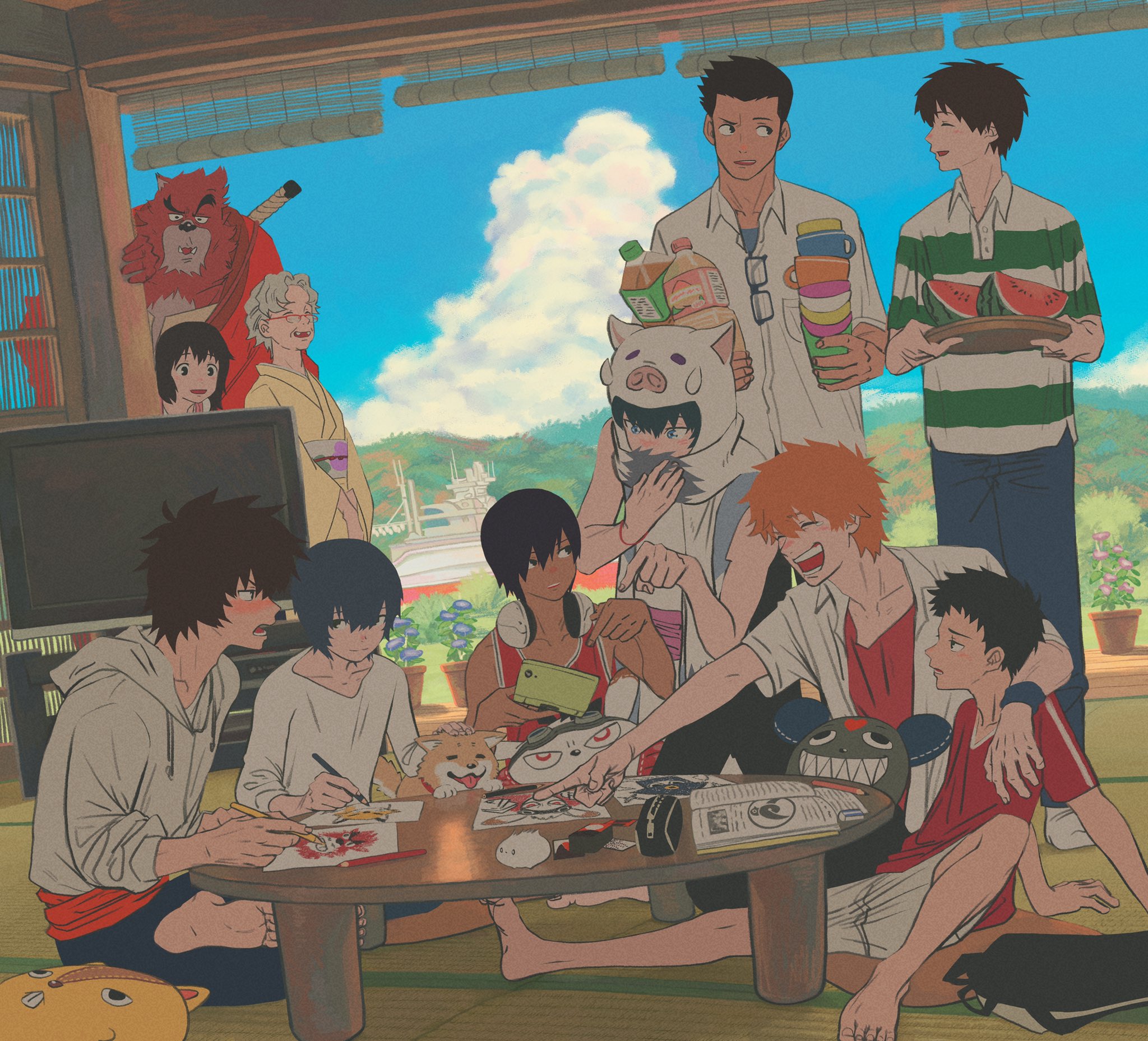 The Big ImageBoard (TBIB) - 2girls 6+boys animal animal hood bag ...