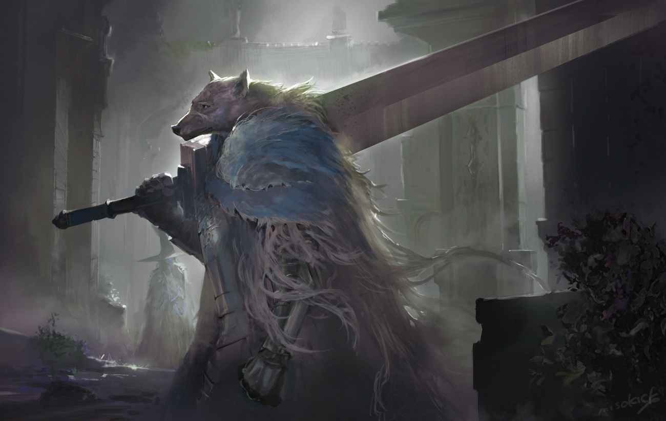 The Big ImageBoard (TBIB) - 1boy 1girl blaidd the half-wolf blue cape ...