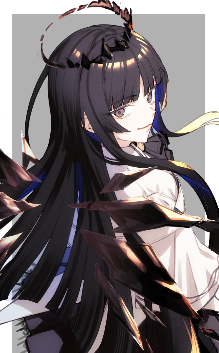 The Big ImageBoard (TBIB) - 1girl amag4eru arknights ascot black ascot black eyes black hair ...
