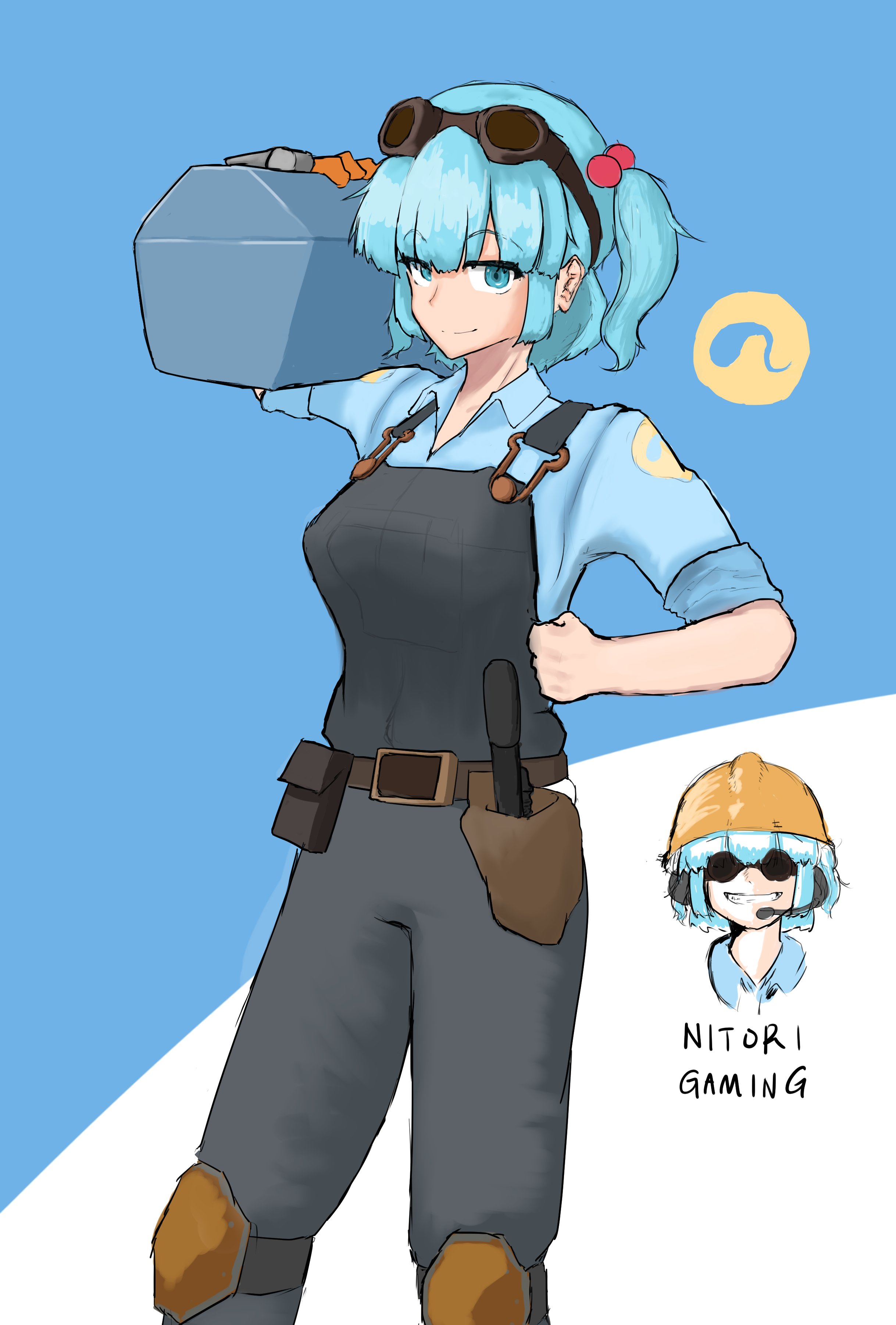 The Big ImageBoard (TBIB) - 1girl absurdres belt blu engineer (tf2) blu ...