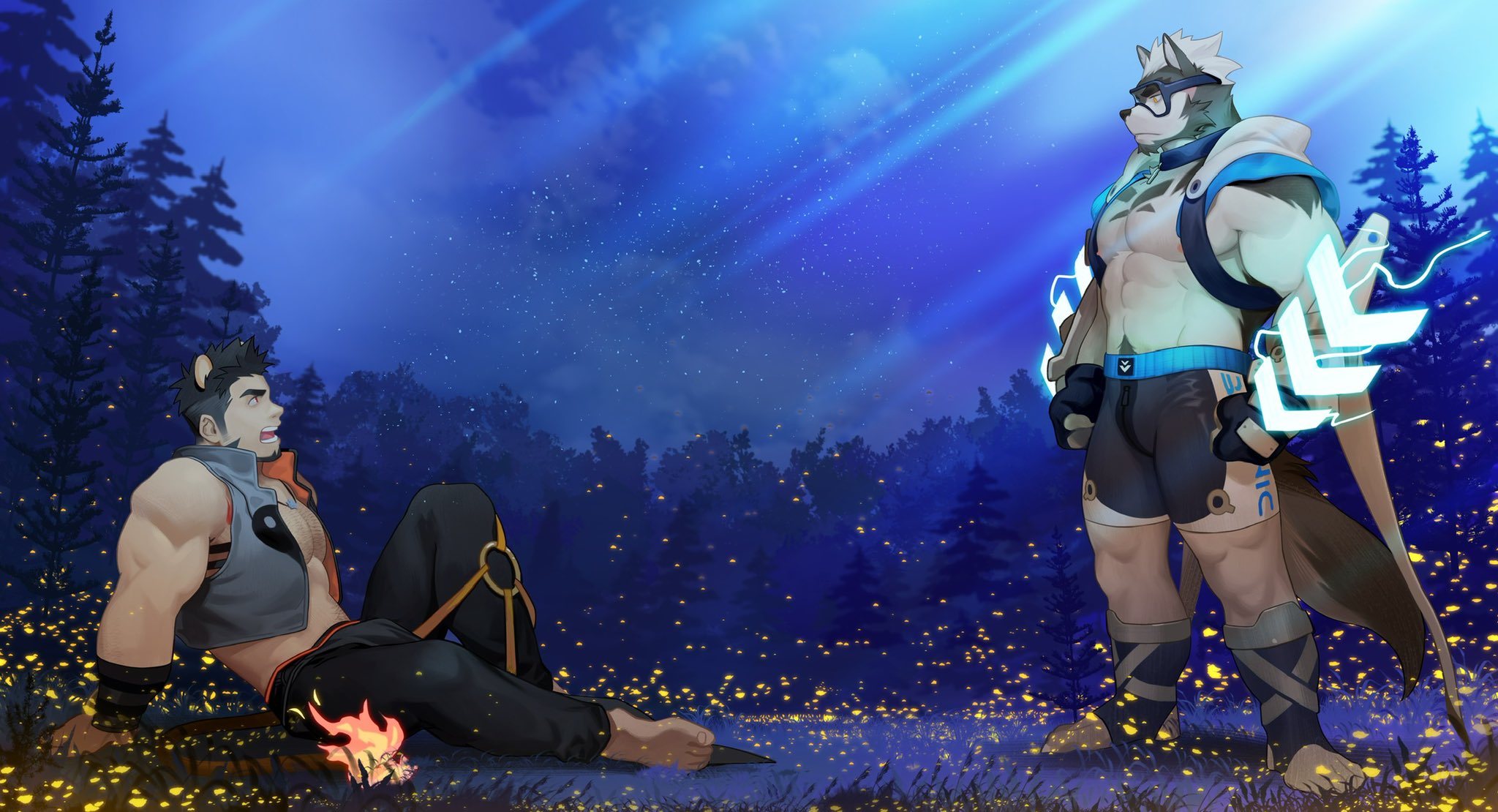 The Big ImageBoard (TBIB) - 2boys abs alca (wakatanka4) animal ears are ...