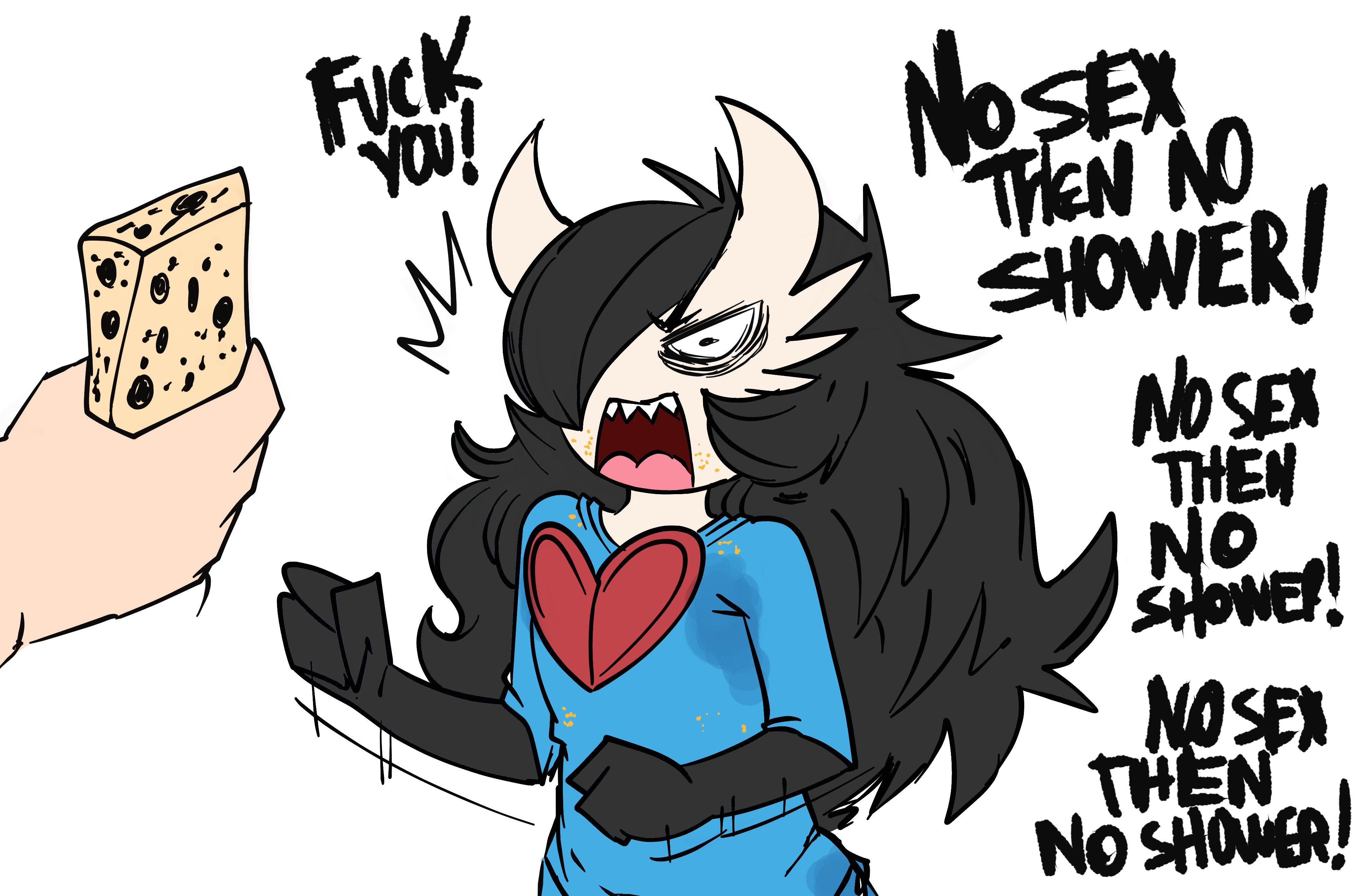 The Big ImageBoard (TBIB) - 2022 3 fingers 5 fingers absurd res angry black hair blue clothing ...