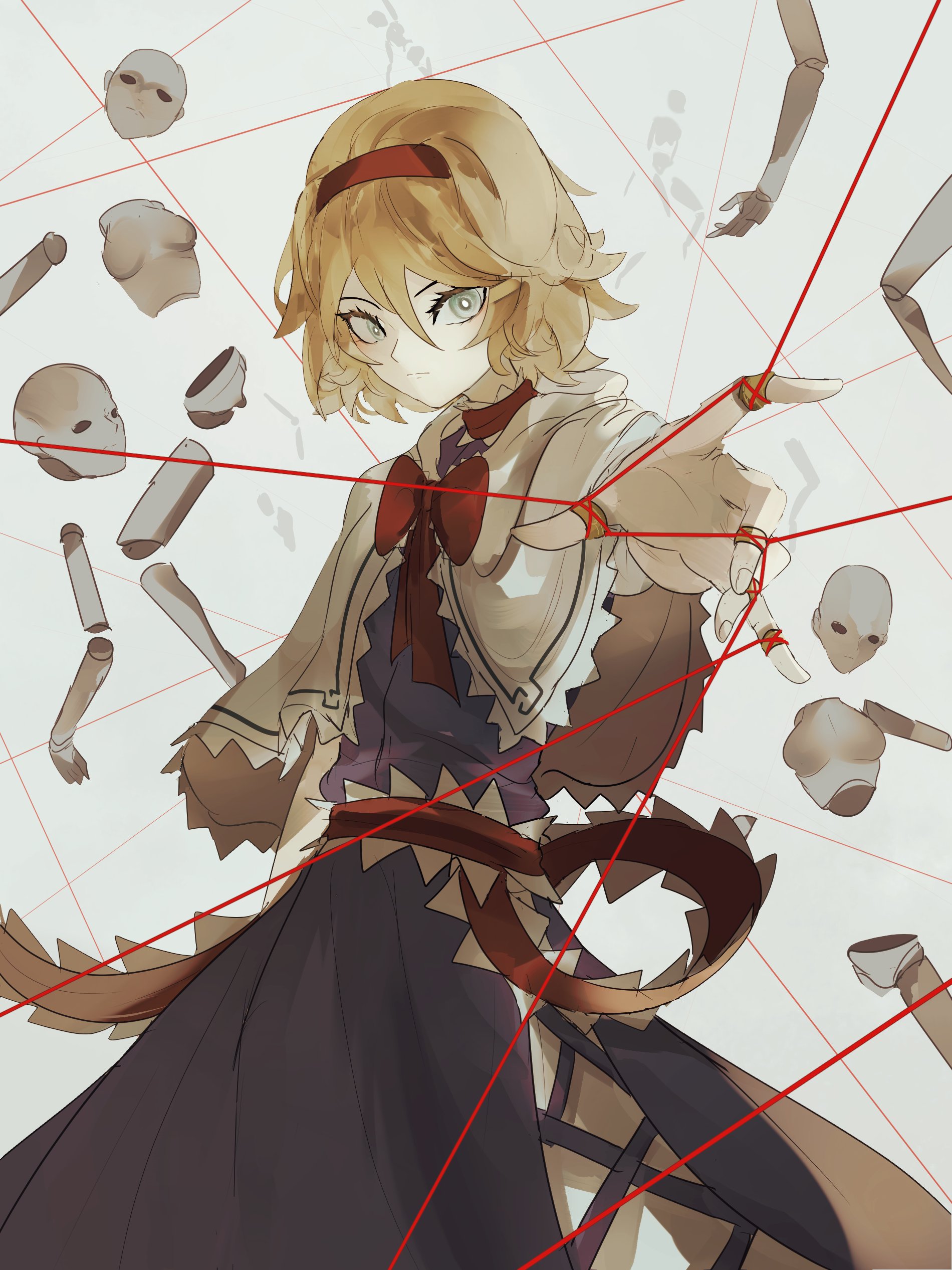 The Big ImageBoard (TBIB) - 1girl absurdres alice margatroid ascot belt blonde hair blue dress ...