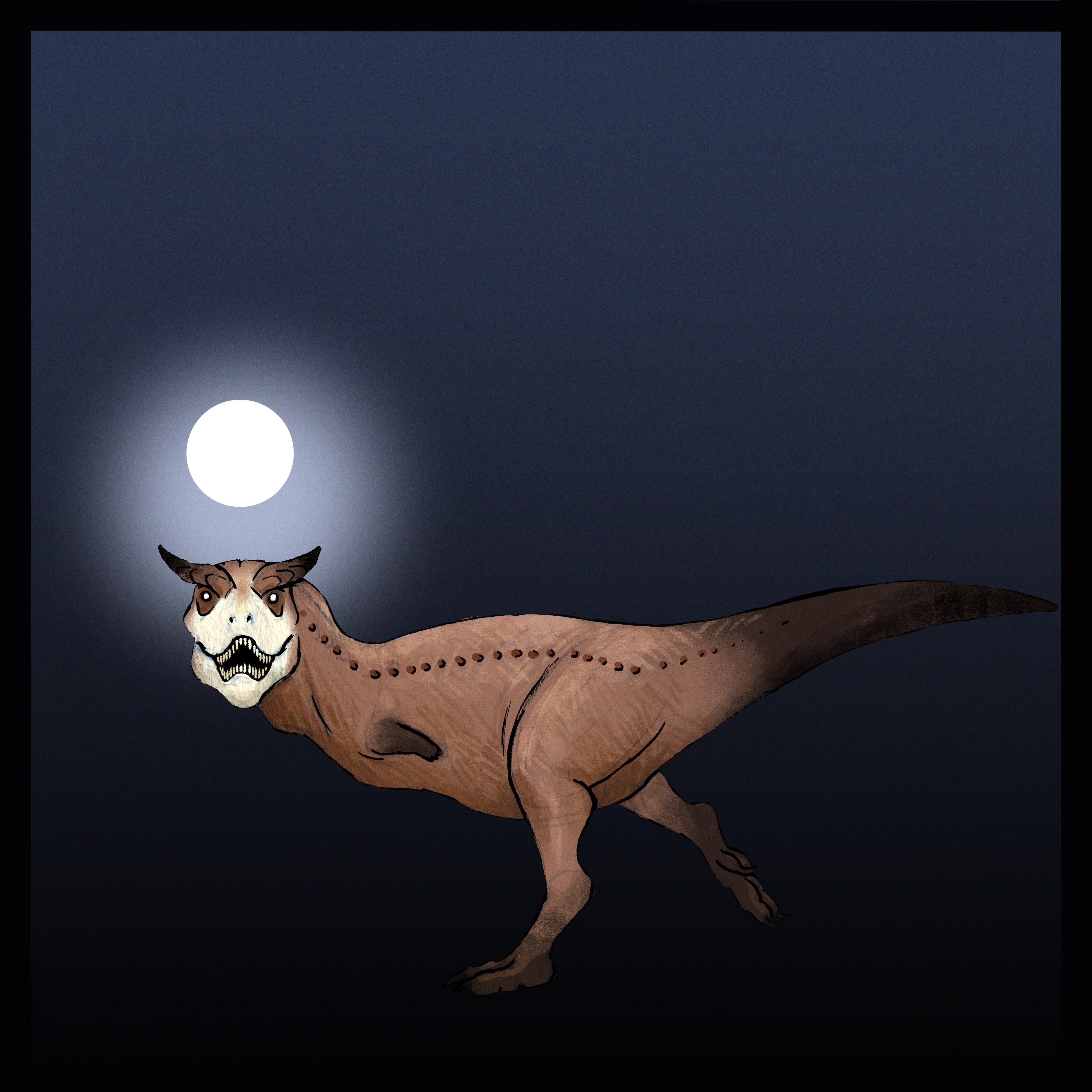 The Big ImageBoard (TBIB) - 1:1 abelisaurid absurd res ambiguous gender black border black horn ...