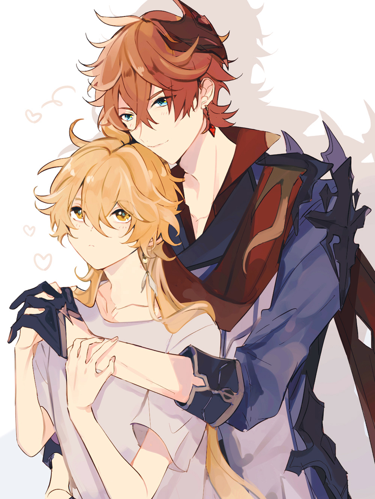 The Big ImageBoard (TBIB) - 2boys aether (genshin impact) ahoge black gloves blonde hair blue ...