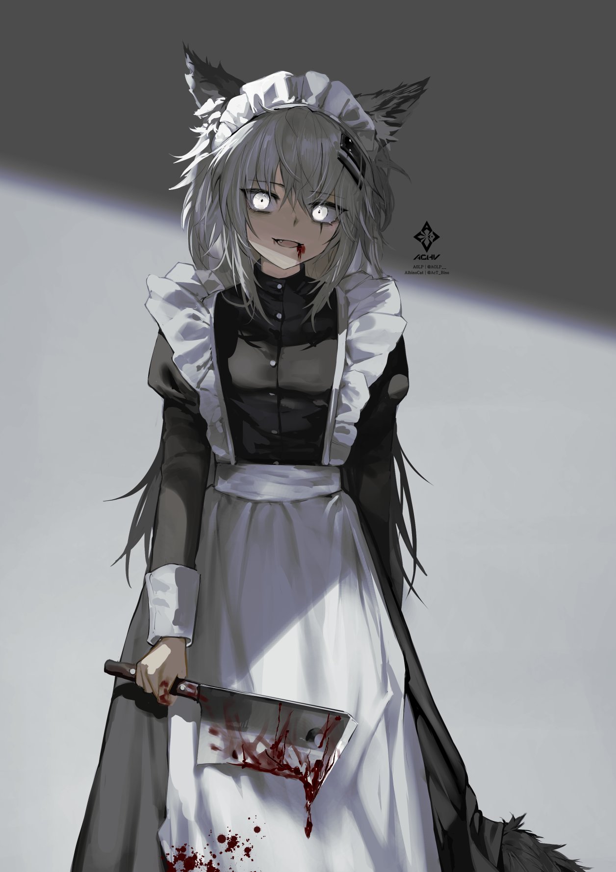 The Big ImageBoard (TBIB) - 1girl a0lp alternate costume animal ears apron arknights arm behind ...