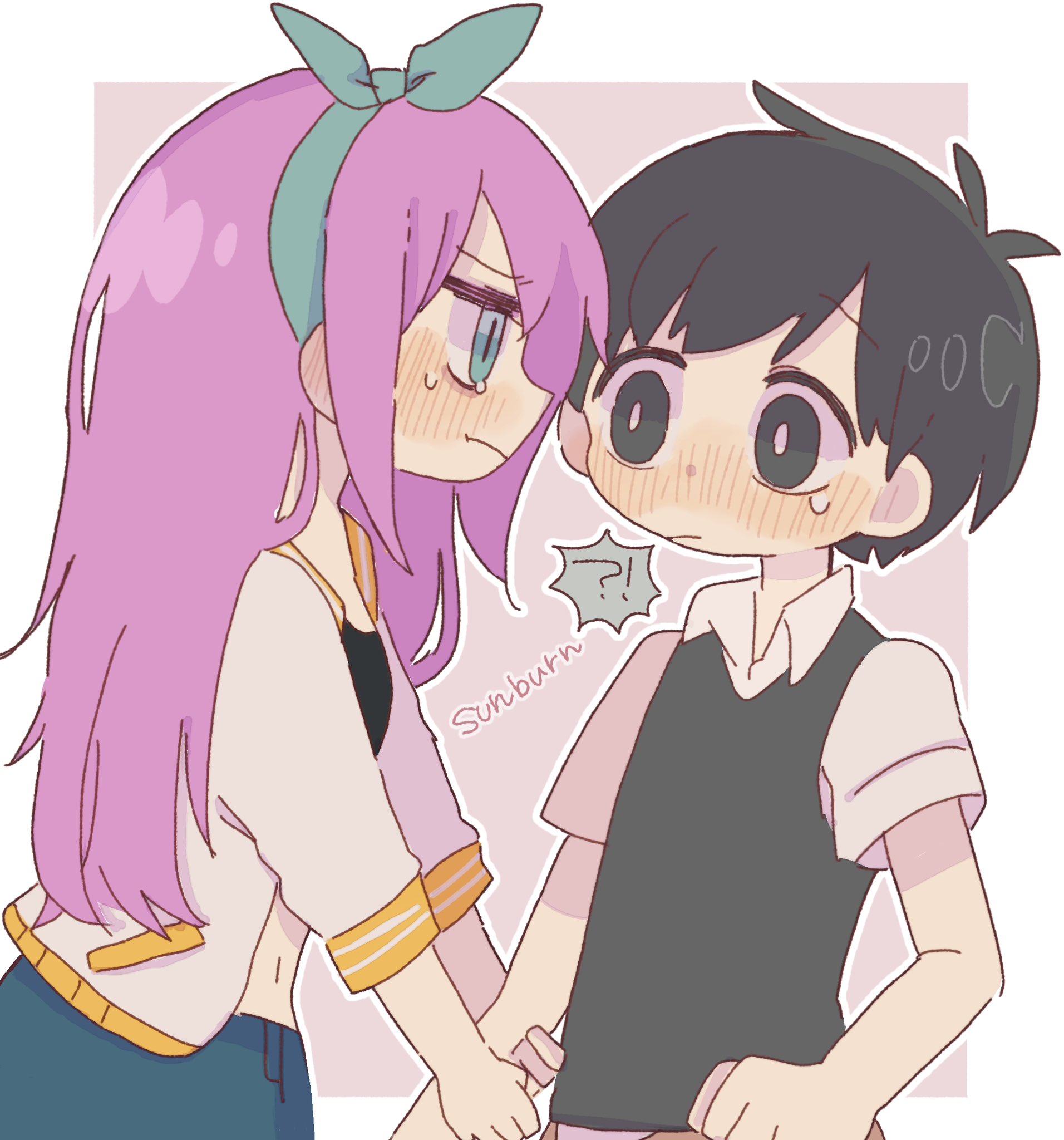 The Big ImageBoard (TBIB) - !? 1boy 1girl aubrey (faraway) (omori) aubrey (omori) black eyes ...