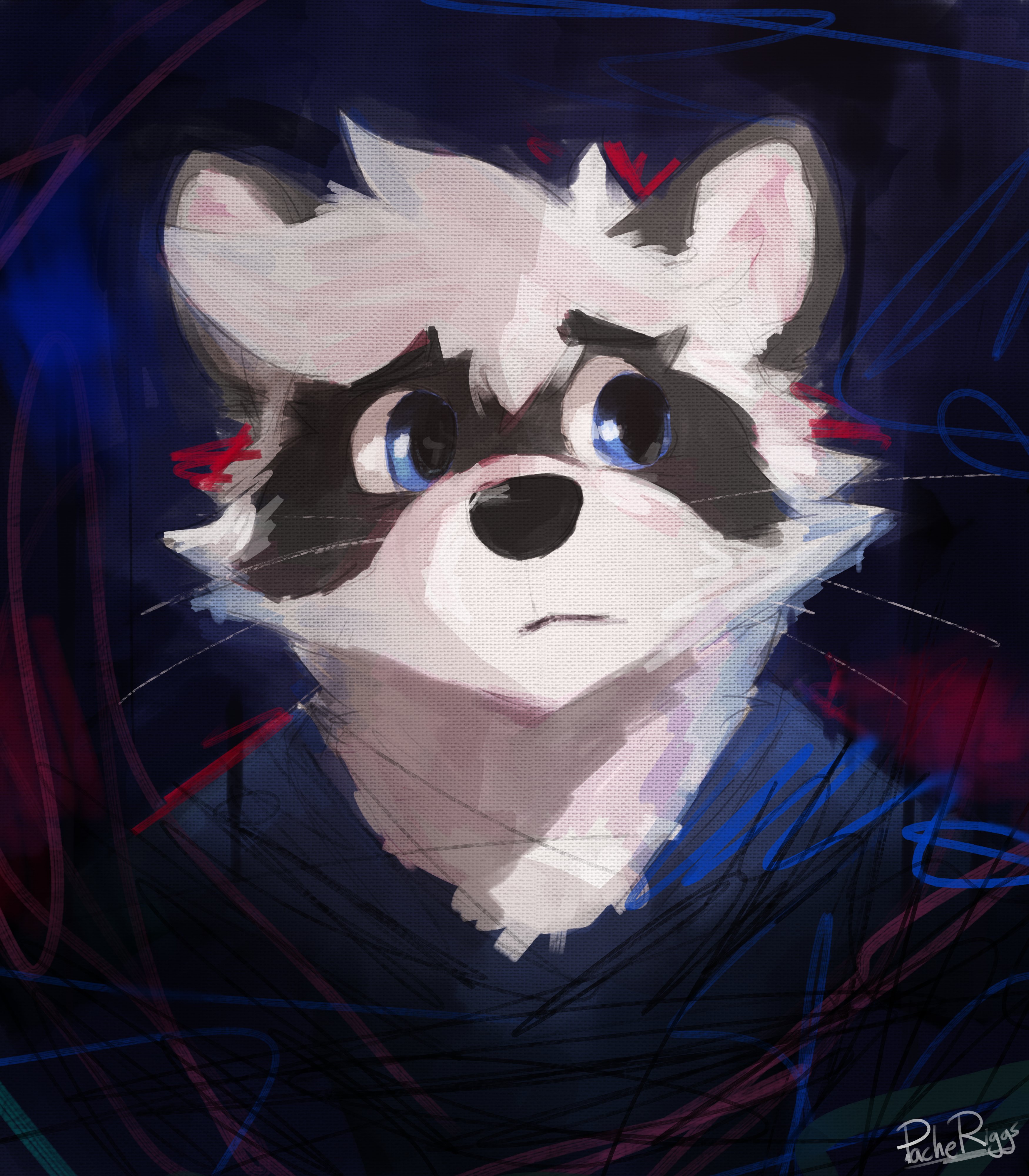 The Big ImageBoard (TBIB) - absurd res anthro black body black eyebrows black fur blue eyes bust ...