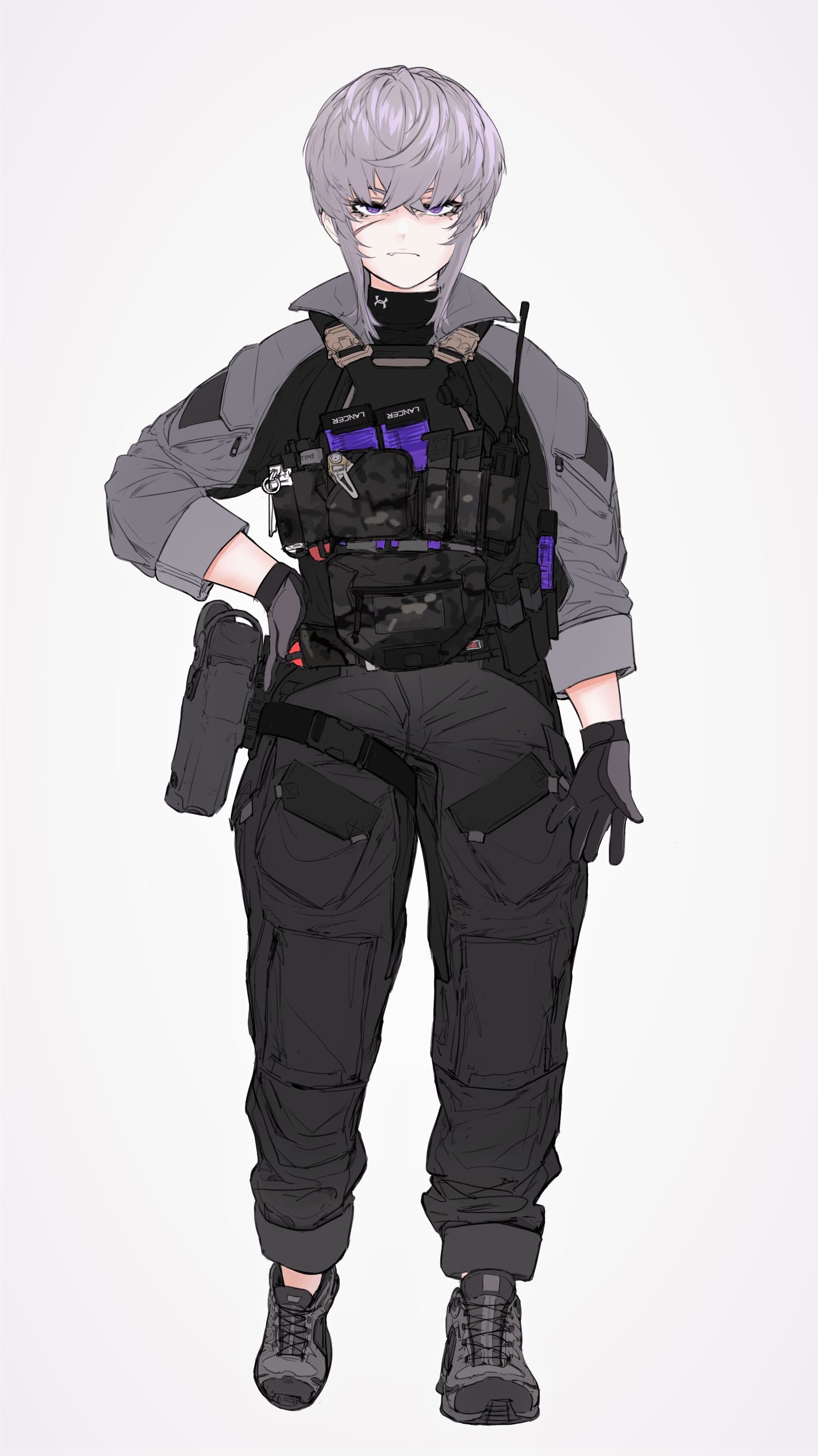 The Big ImageBoard (TBIB) - 1girl absurdres alma01 ammunition pouch blue eyes bulletproof vest ...