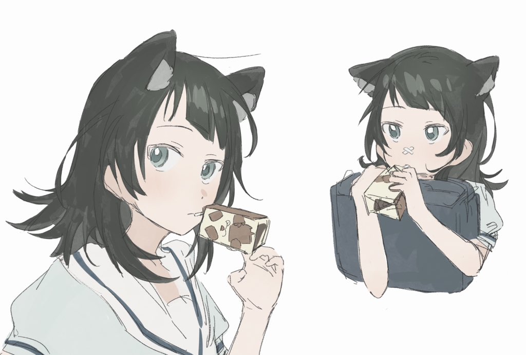 The Big ImageBoard (TBIB) - 1girl animal ear fluff animal ears bag bandaid bandaid on face ...