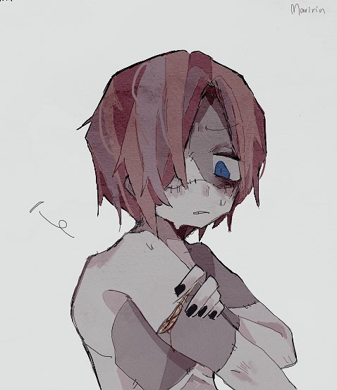 The Big ImageBoard (TBIB) - 1boy bleeding blood blue eyes grey ...