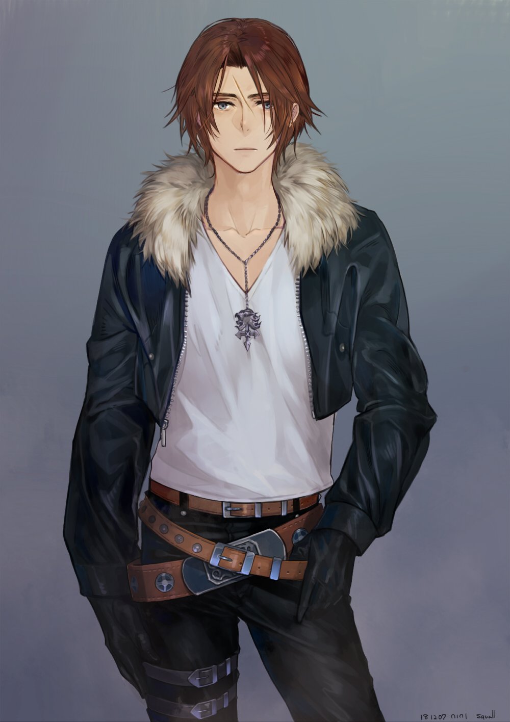 The Big ImageBoard (TBIB) - 1boy bangs belt black jacket black pants ...