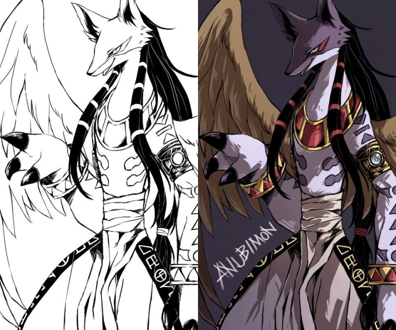 The Big ImageBoard (TBIB) - anthro anubian jackal anubis anubismon bandai namco black hair canid ...