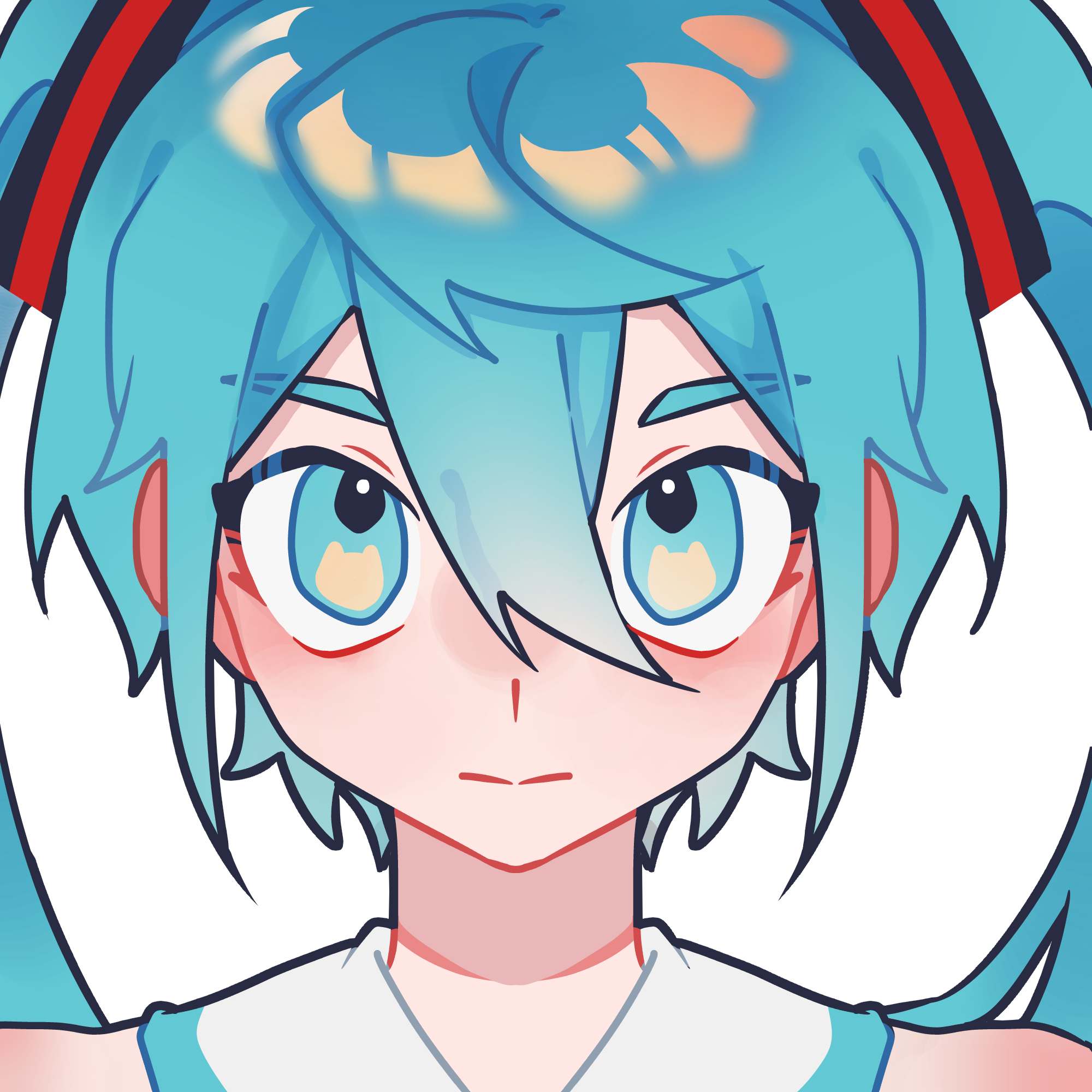 The Big ImageBoard (TBIB) - 1girl bangs blue eyes blue hair chinese commentary closed mouth ...