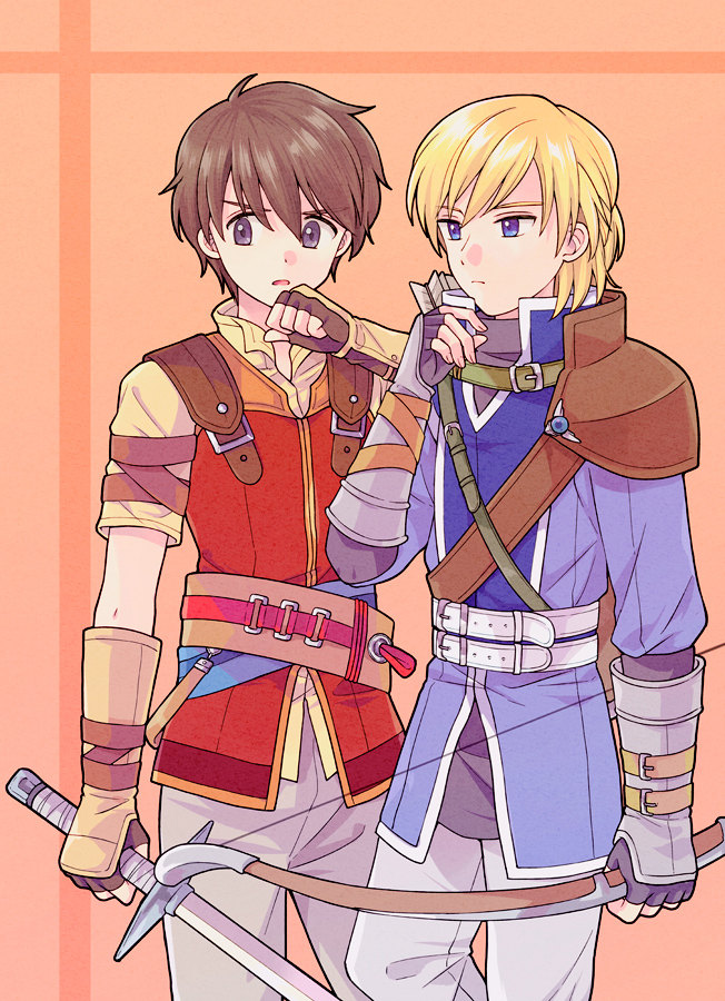 The Big ImageBoard (TBIB) - 2boys arrow (projectile) belt blonde hair ...