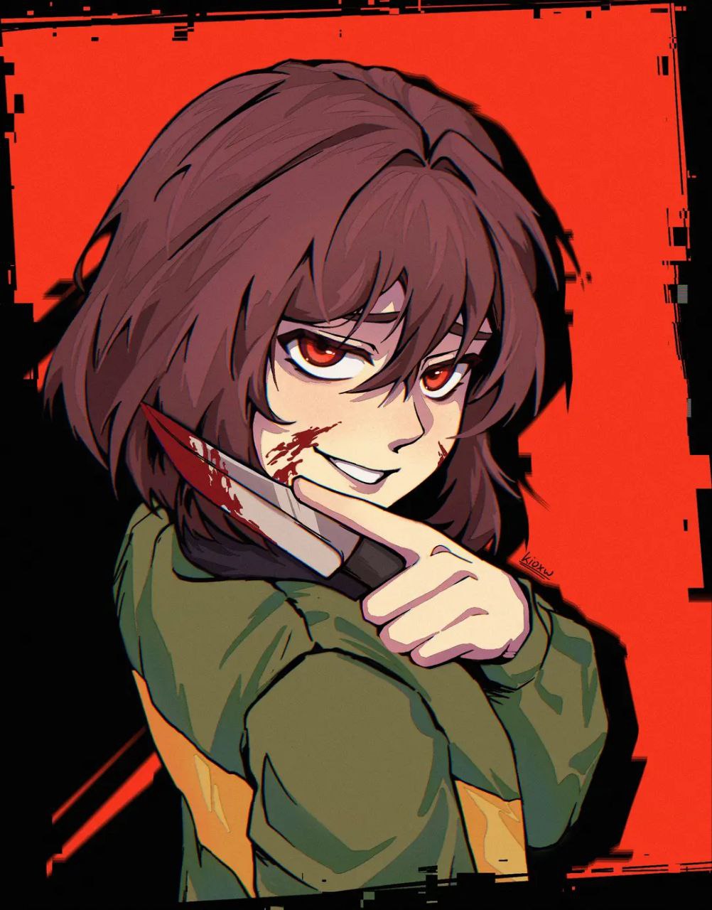 The Big ImageBoard (TBIB) - 1girl blood blood on face blood on knife ...