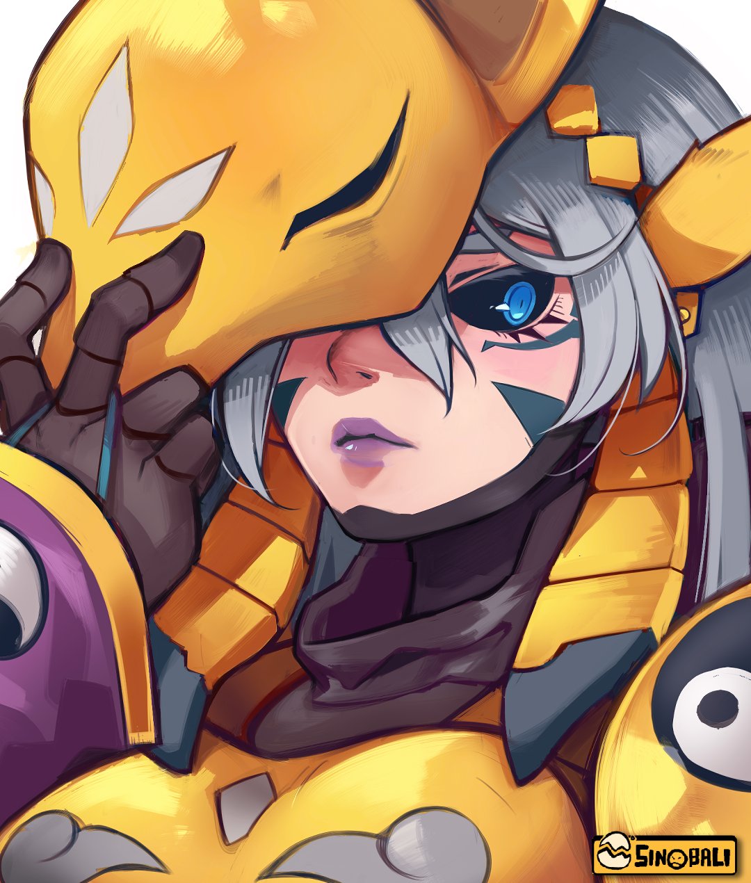 The Big Imageboard Tbib 1girl Armor Artist Name Bangs Black Gloves
