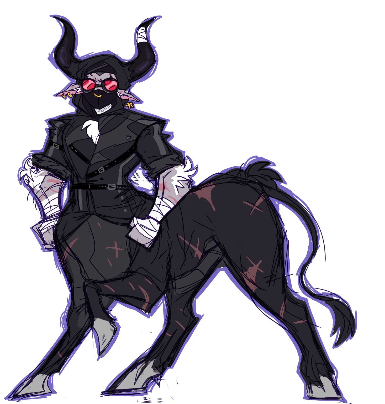 The Big ImageBoard (TBIB) - arm tuft bandaged arm bandaged horn belt black body bovid bovid taur ...