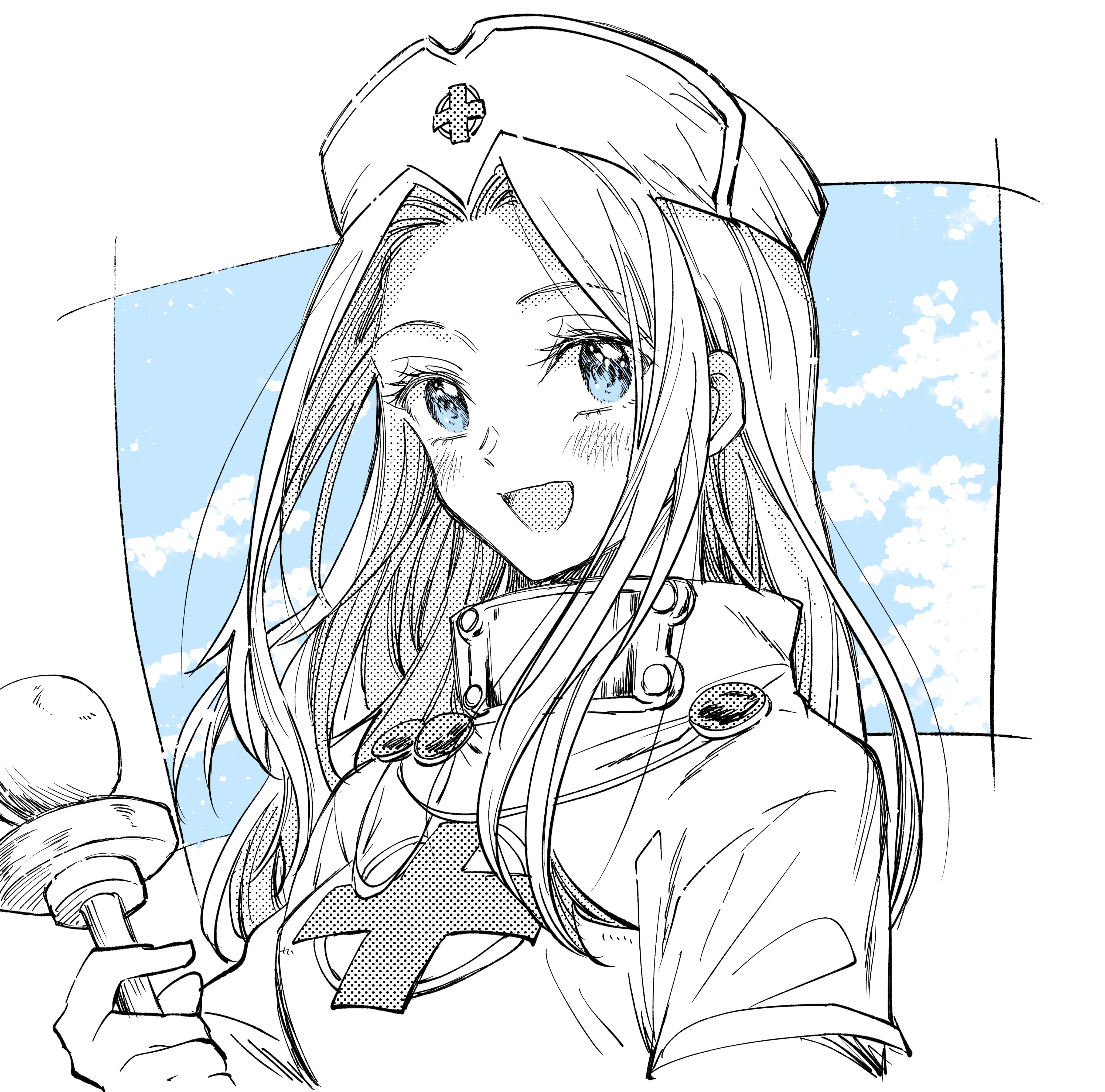 The Big ImageBoard (TBIB) - 1girl absurdres bangs blue eyes blush cloud ...