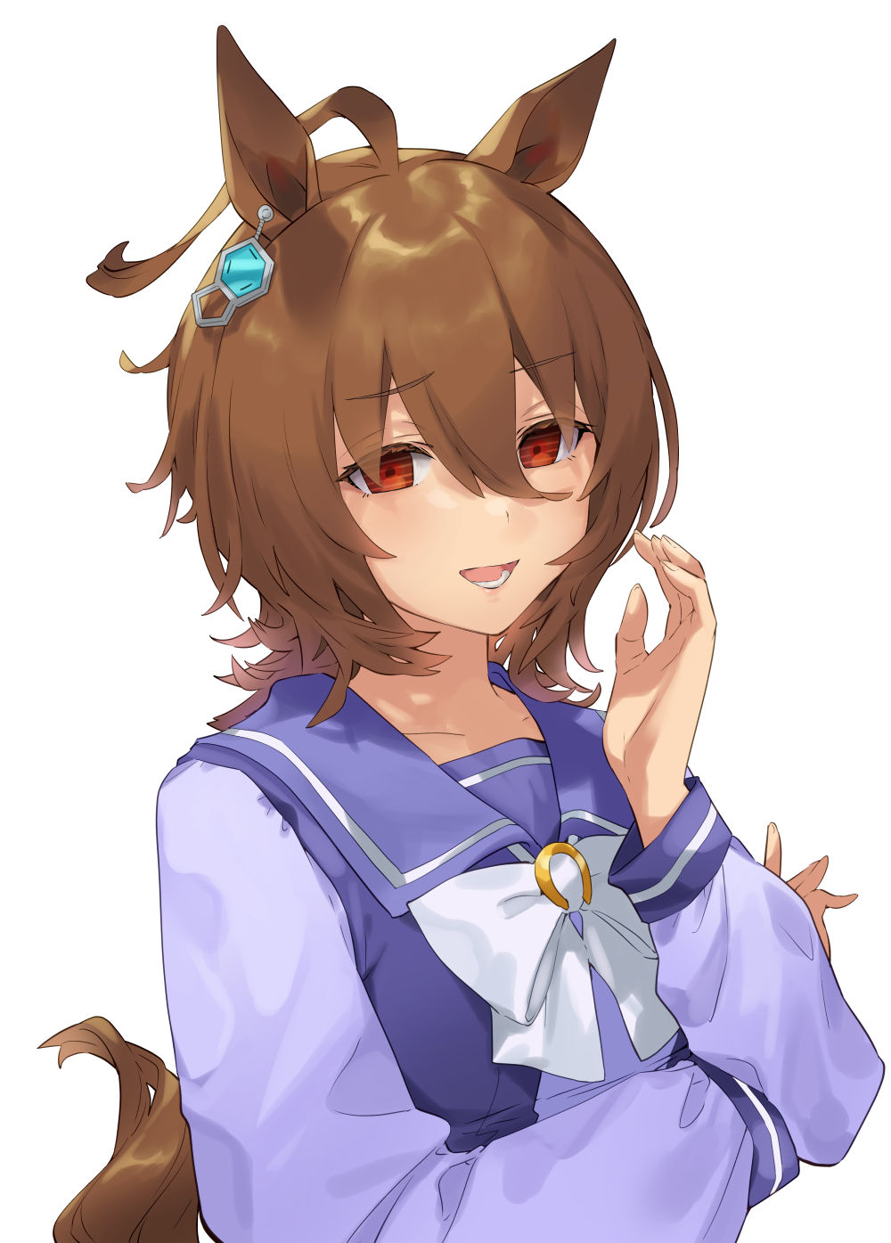 The Big ImageBoard (TBIB) - 1girl agnes tachyon (umamusume) ahoge animal ears bow bowtie brown ...