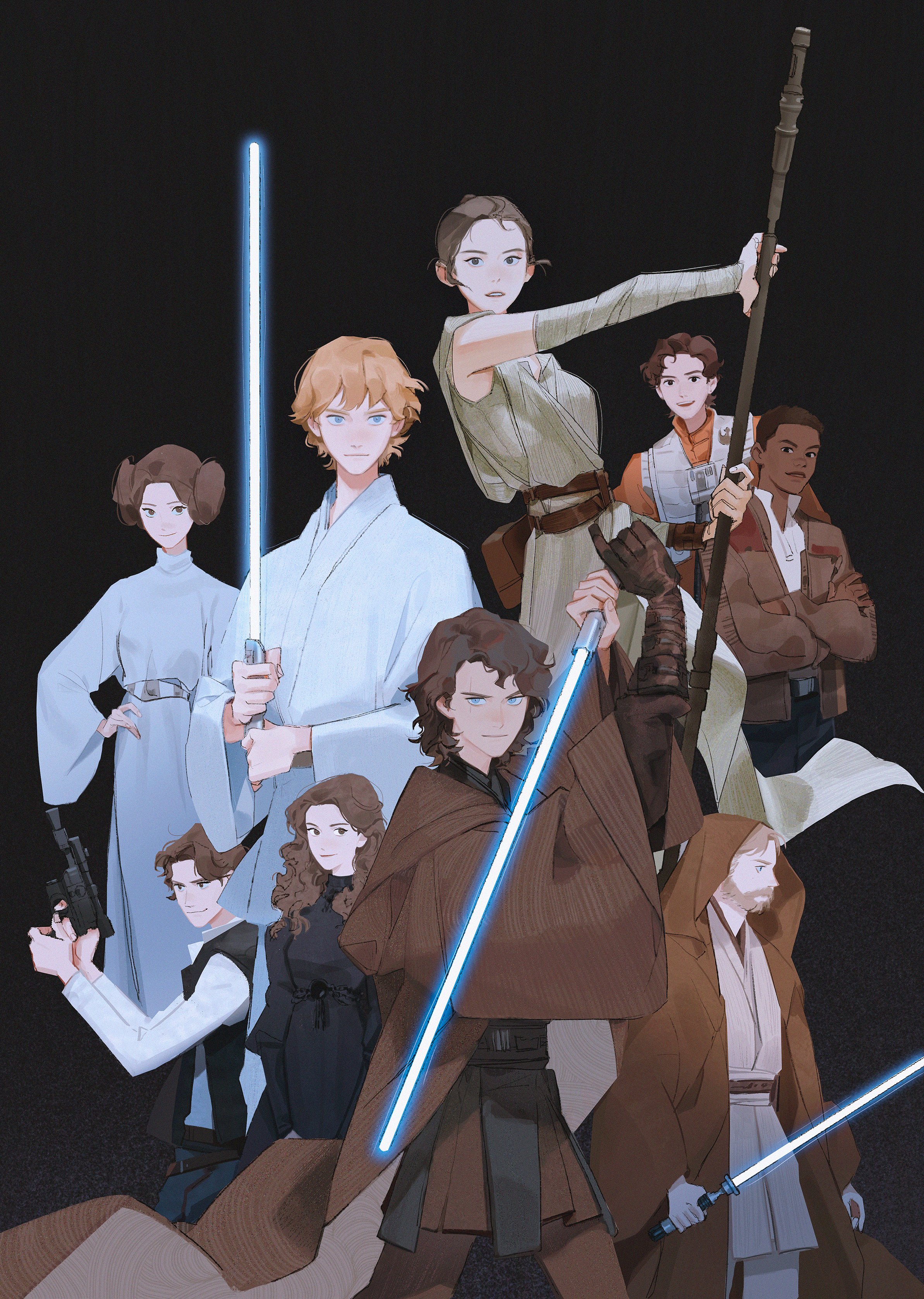 The Big ImageBoard (TBIB) - 3girls 6+boys absurdres anakin skywalker ...