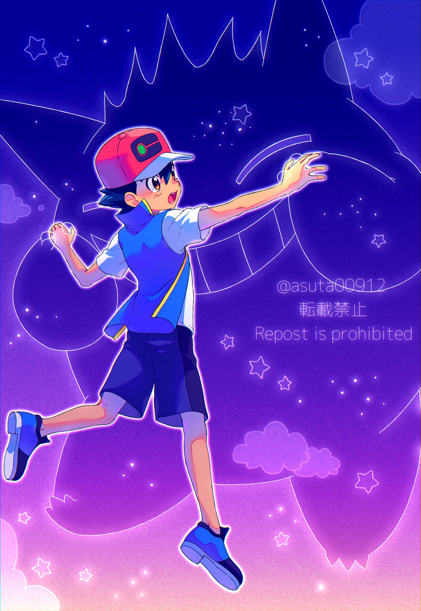 The Big ImageBoard (TBIB) - 1boy ash ketchum bangs black hair blue ...