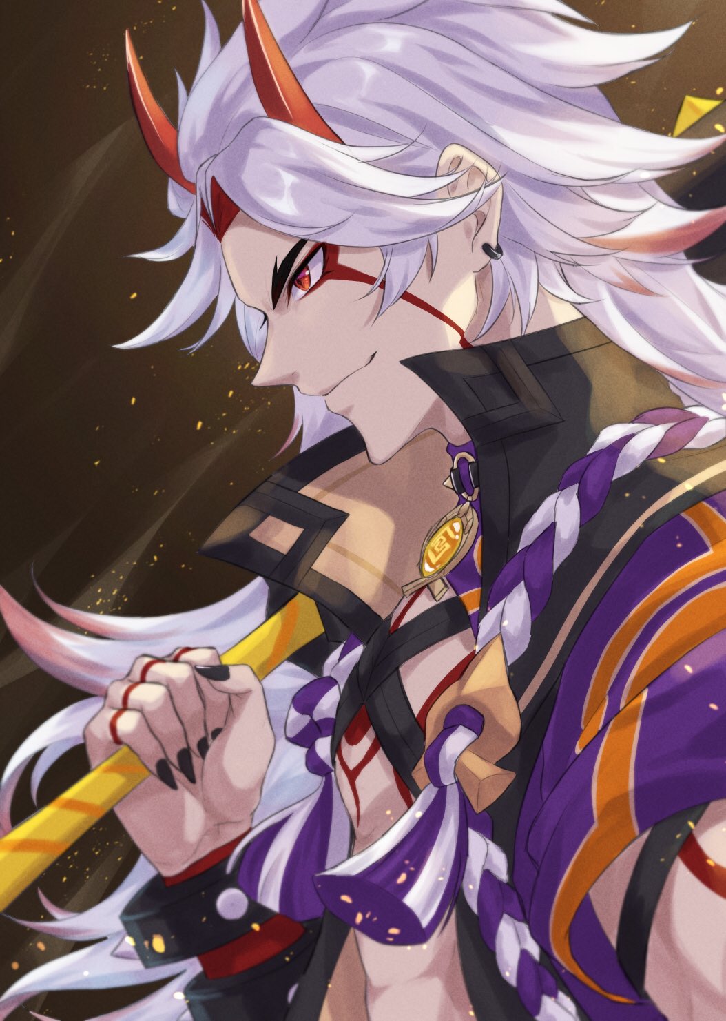 The Big ImageBoard (TBIB) - 1boy arataki itto black choker black coat ...