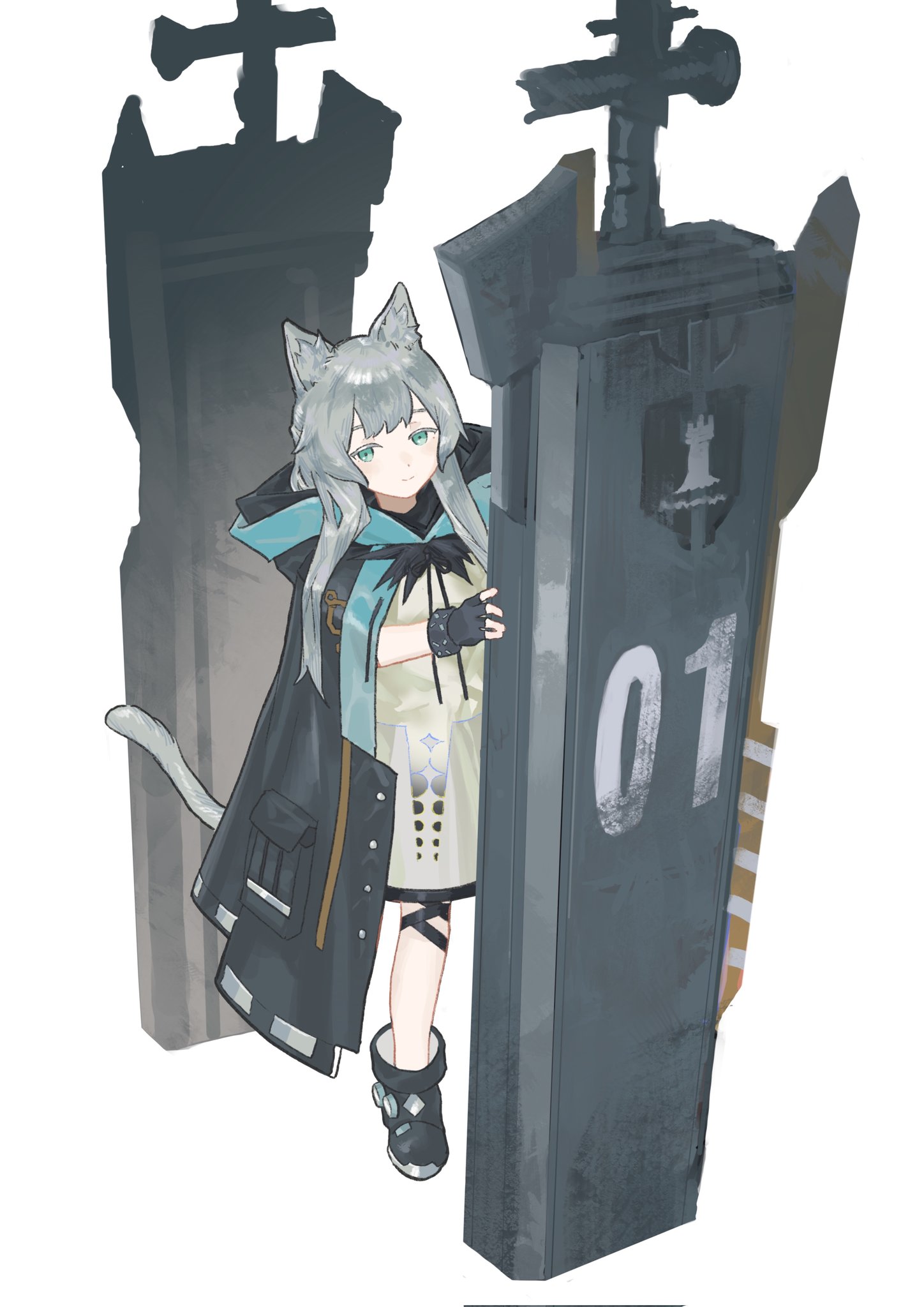 The Big ImageBoard (TBIB) - 1girl animal ear fluff animal ears arknights black coat black gloves ...