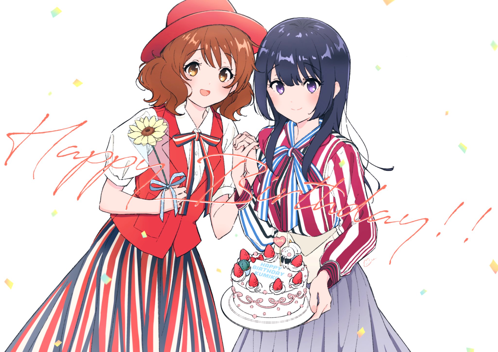 The Big ImageBoard (TBIB) - 2girls amayadori uki bangs birthday cake ...