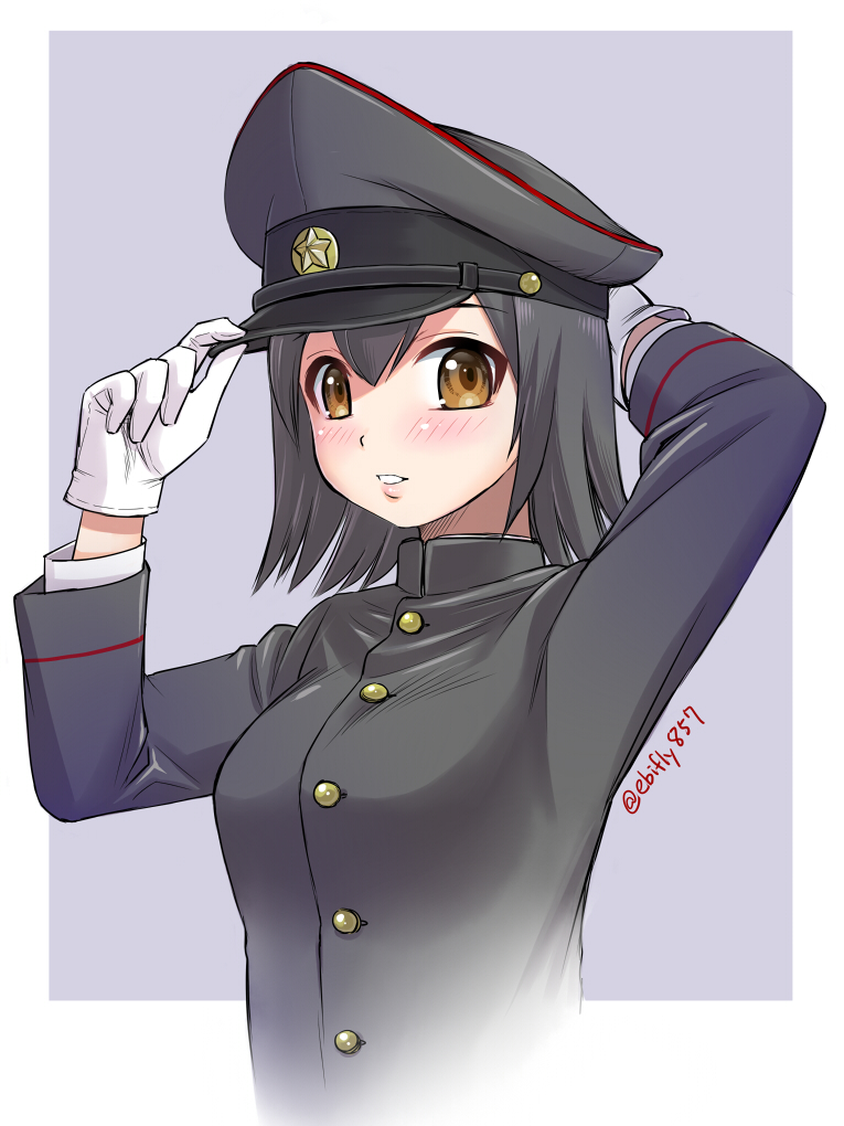 The Big ImageBoard (TBIB) - 1girl adjusting clothes adjusting headwear akitsu maru (kancolle ...