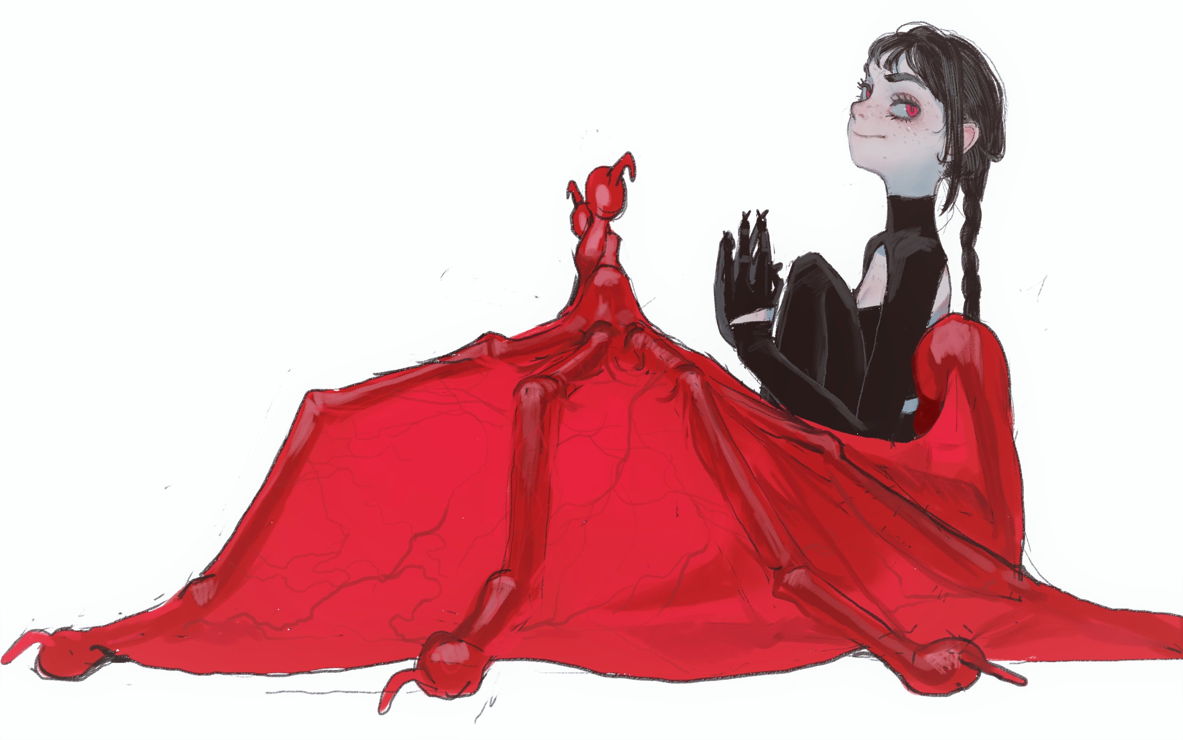 The Big Imageboard Tbib 1girl Bat Wings Black Gloves Black Hair