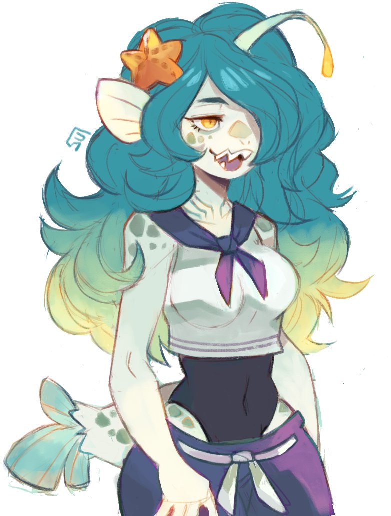 The Big ImageBoard (TBIB) - 1girl :d anglerfish anglerfish girl animal ...