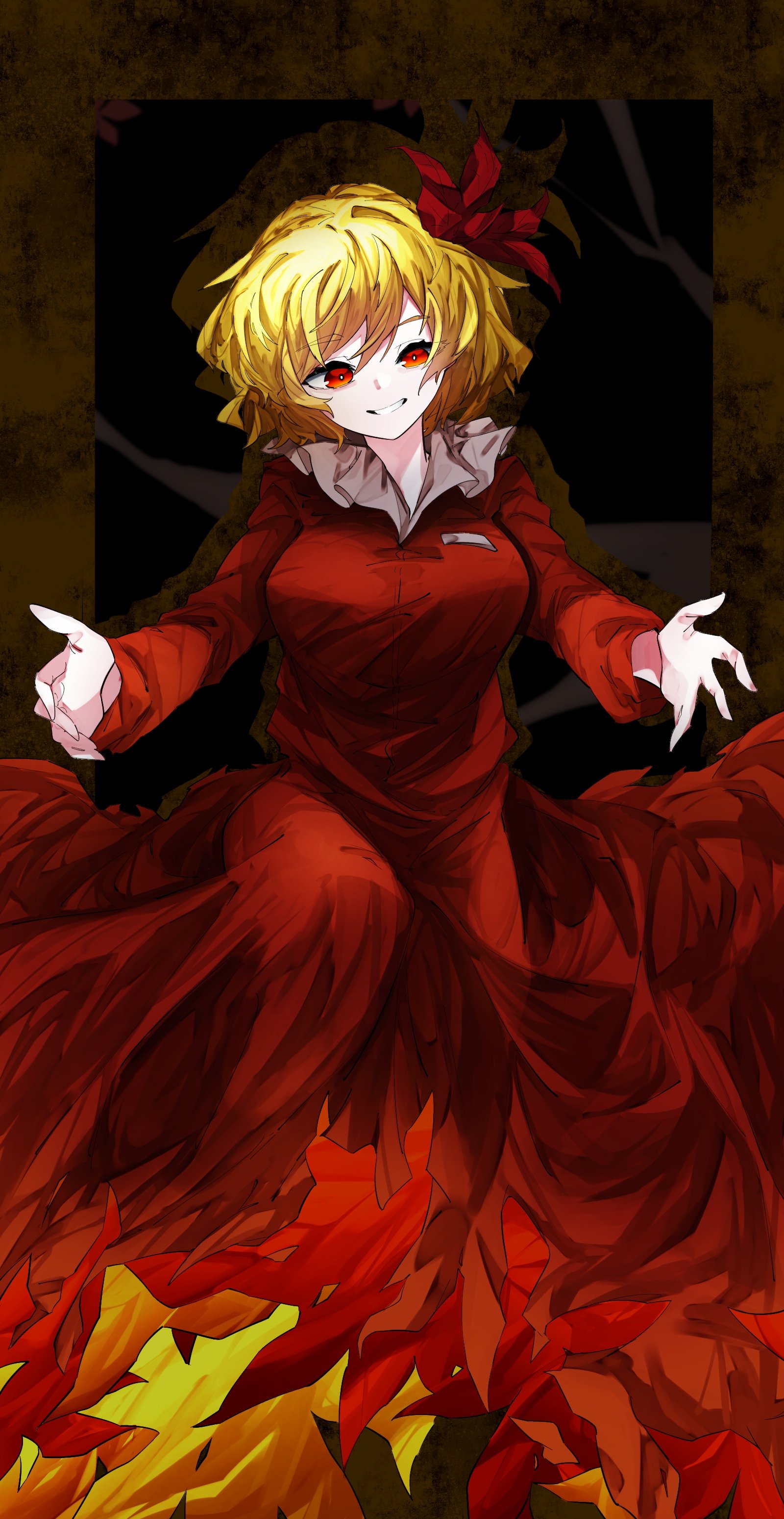 The Big ImageBoard (TBIB) - 1girl absurdres aki shizuha alt text blonde hair closed mouth hair ...