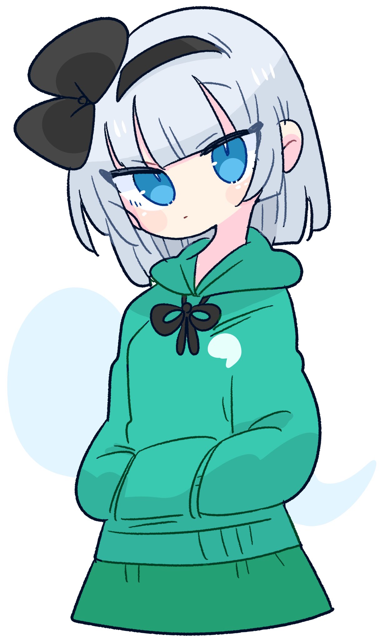 The Big ImageBoard (TBIB) - 1girl black bow black bowtie black hairband black ribbon blue eyes ...