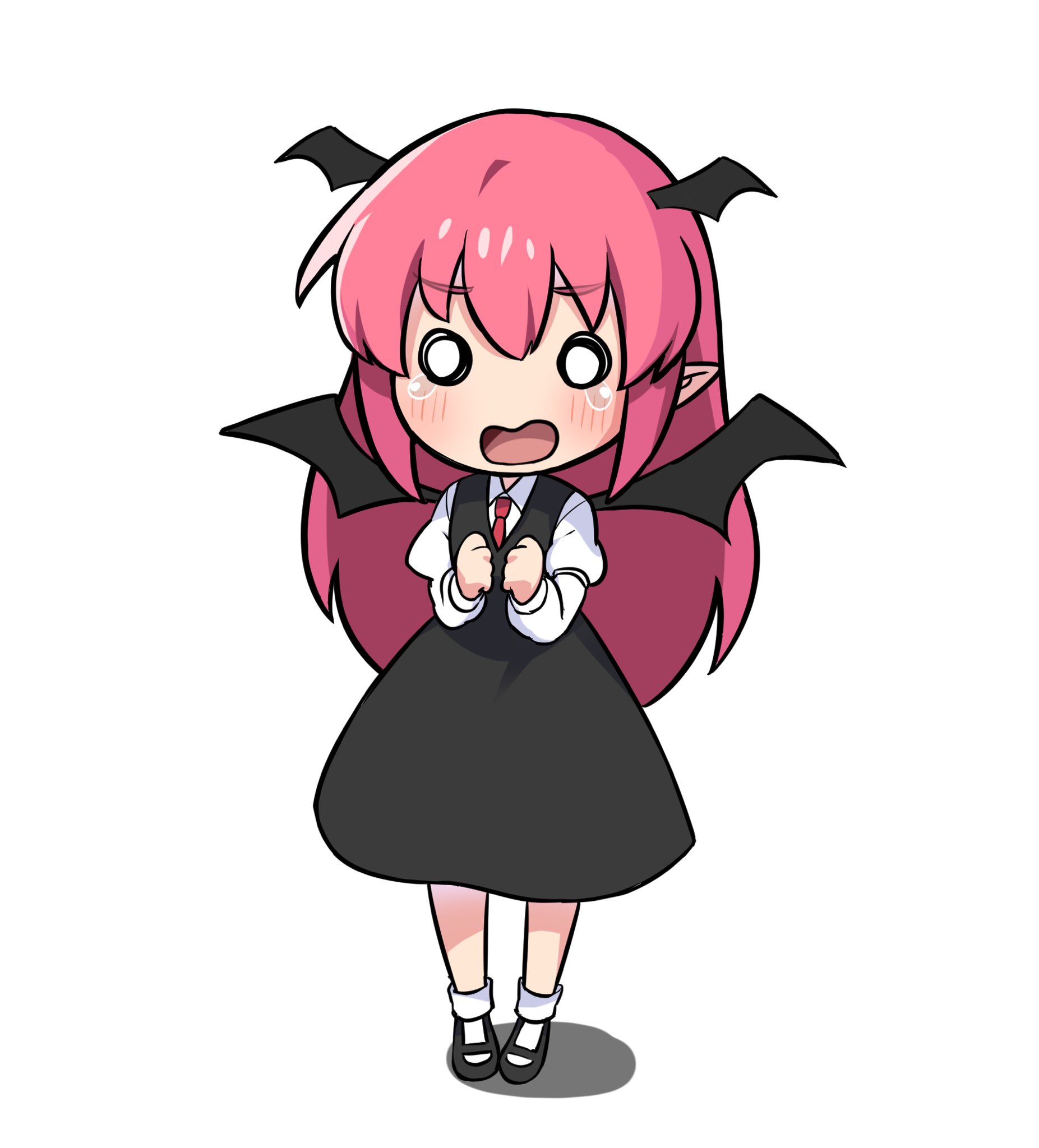 The Big ImageBoard (TBIB) - 1girl bat wings chibi crying demon wings ...