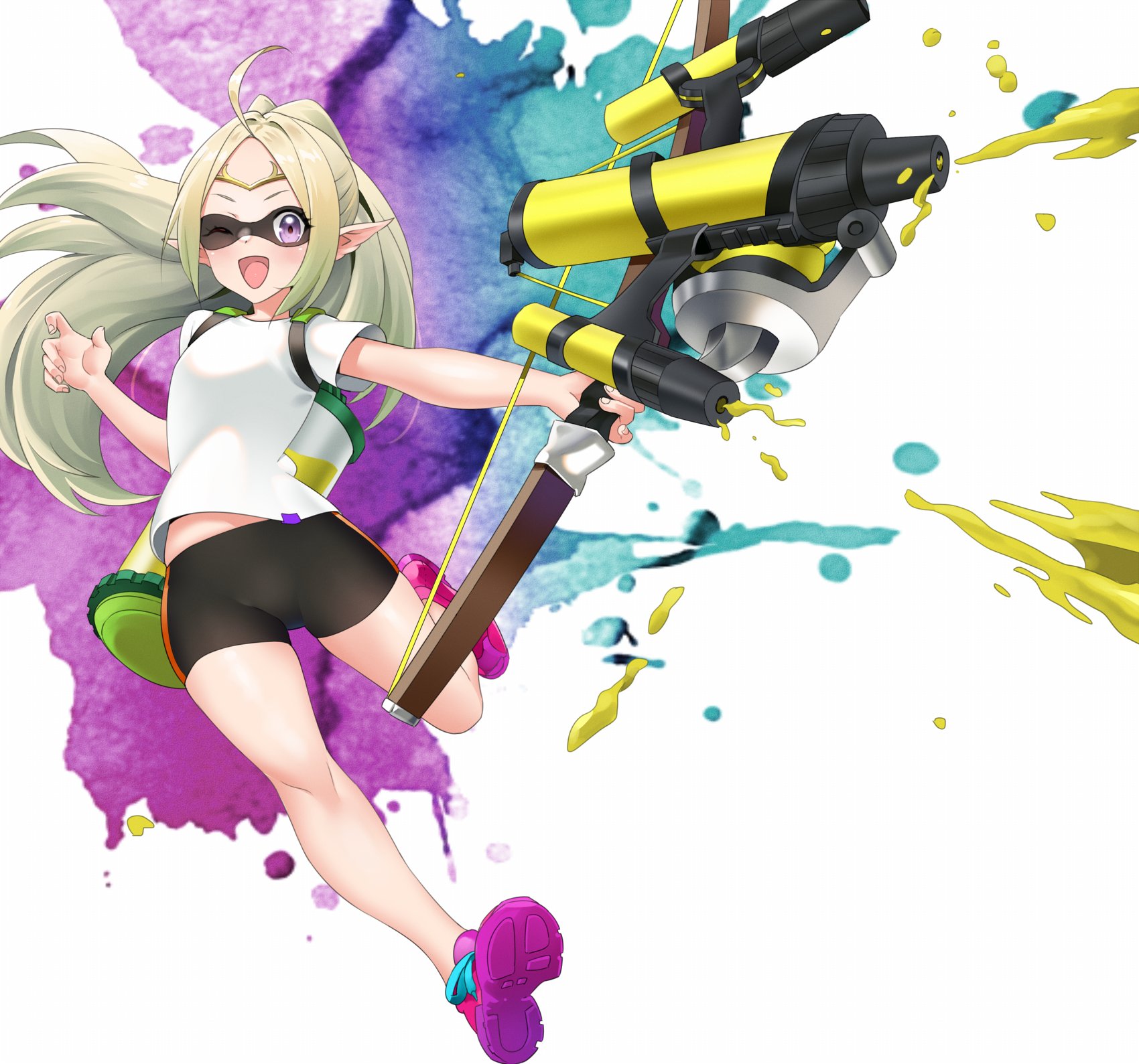 The Big ImageBoard (TBIB) - 1girl :d ahoge alternate species bike shorts black shorts commission ...