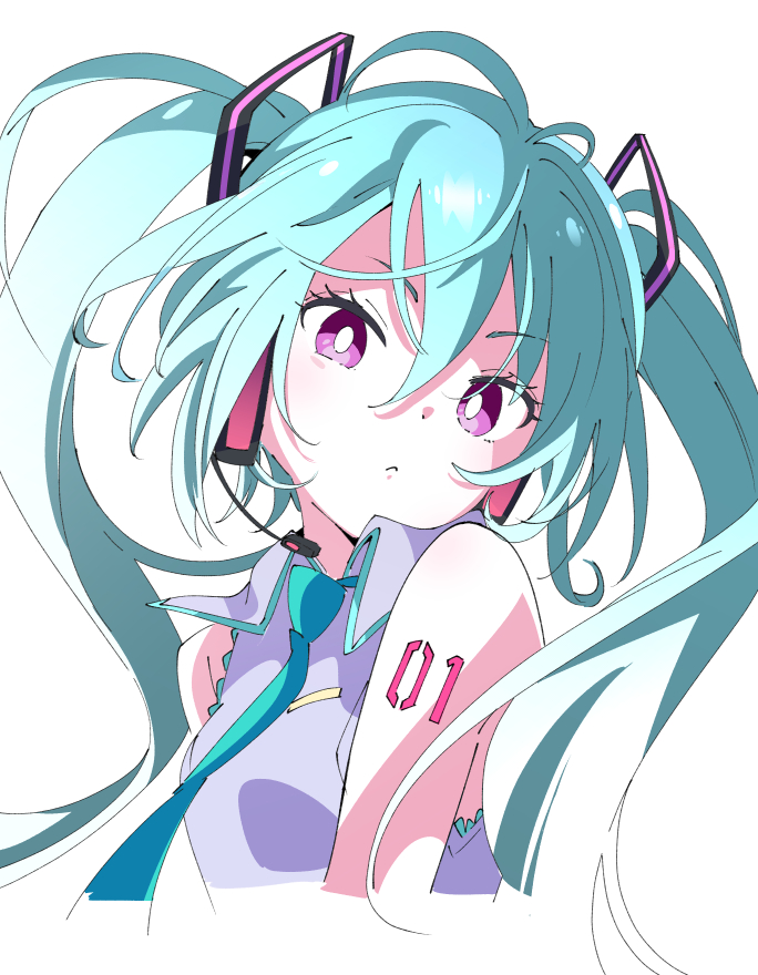 The Big ImageBoard (TBIB) - 1girl alternate eye color aqua hair aqua necktie birthday bright ...