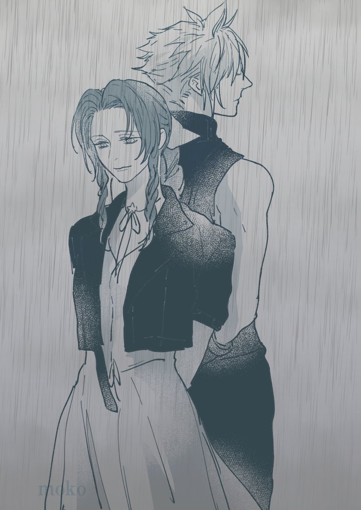 The Big ImageBoard (TBIB) - 1boy 1girl aerith gainsborough arms behind ...