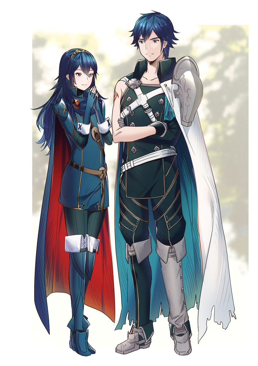 The Big ImageBoard (TBIB) - 1boy 1girl ameno (a meno0) asymmetrical clothes blue eyes blue hair ...