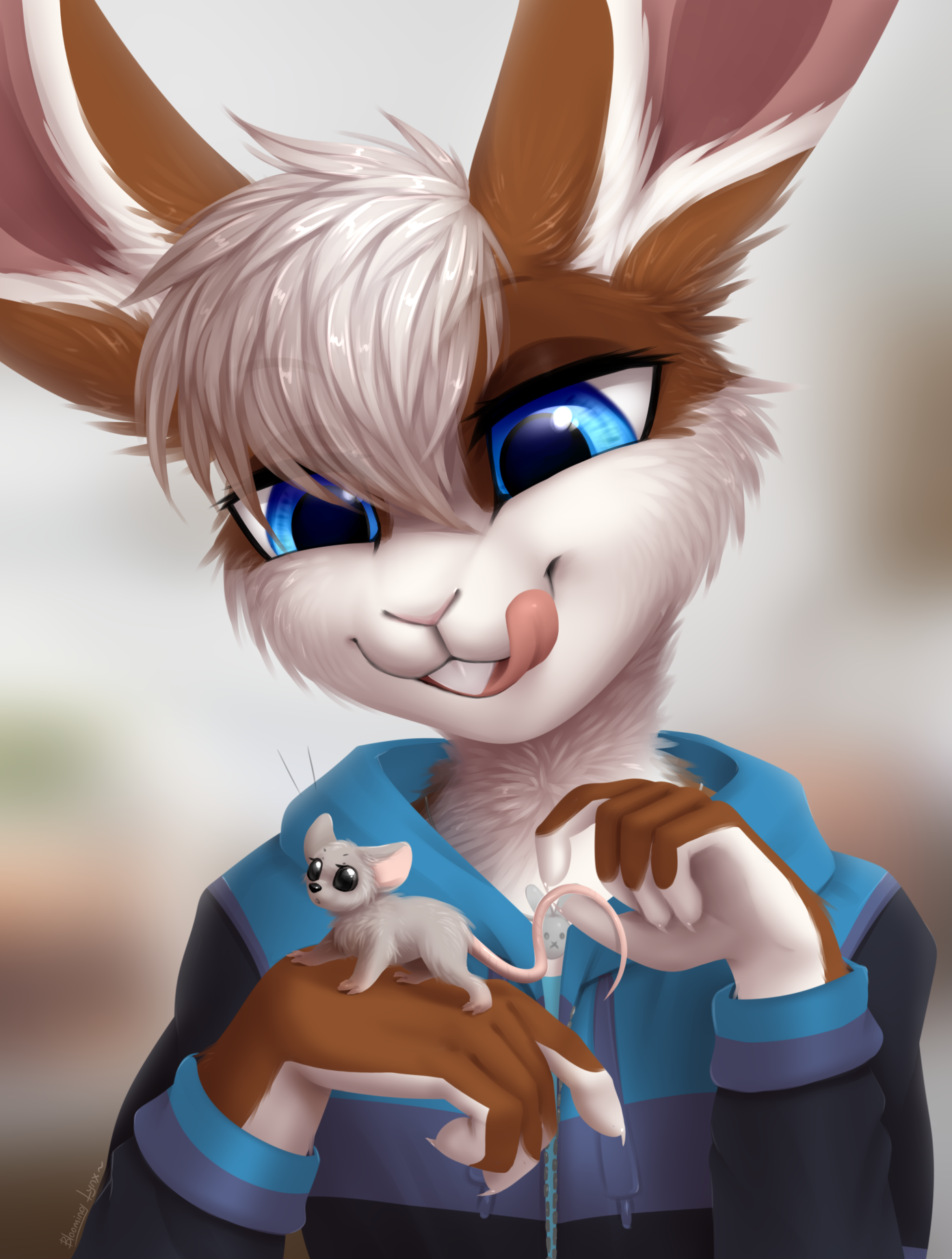 The Big ImageBoard (TBIB) - ambiguous gender anthro beady eyes black nose bloominglynx blue ...