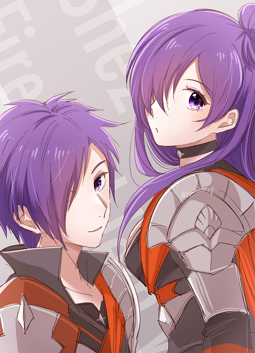 The Big ImageBoard (TBIB) - 1boy 1girl armor asymmetrical clothes bangs ...