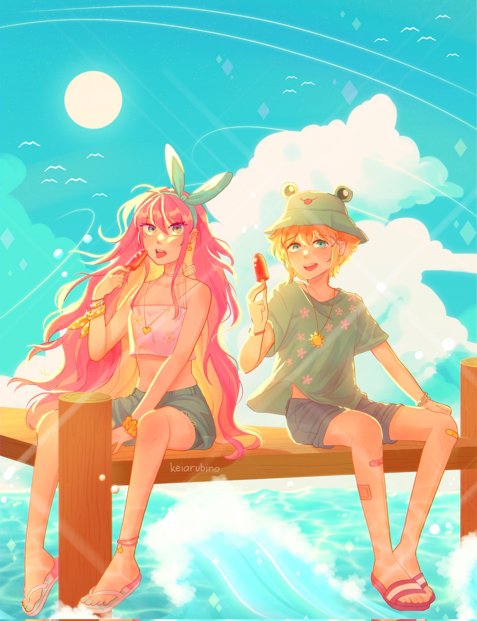 The Big ImageBoard (TBIB) - 1boy 1girl alternate costume anklet artist name aubrey (faraway ...