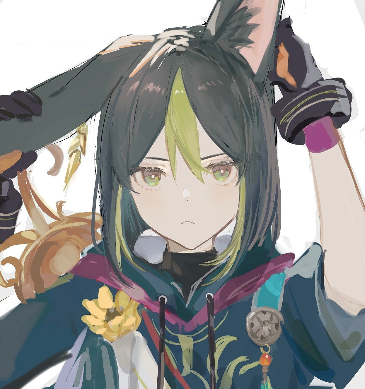 The Big ImageBoard (TBIB) - 1boy animal ear fluff animal ears black gloves black hair fox boy ...