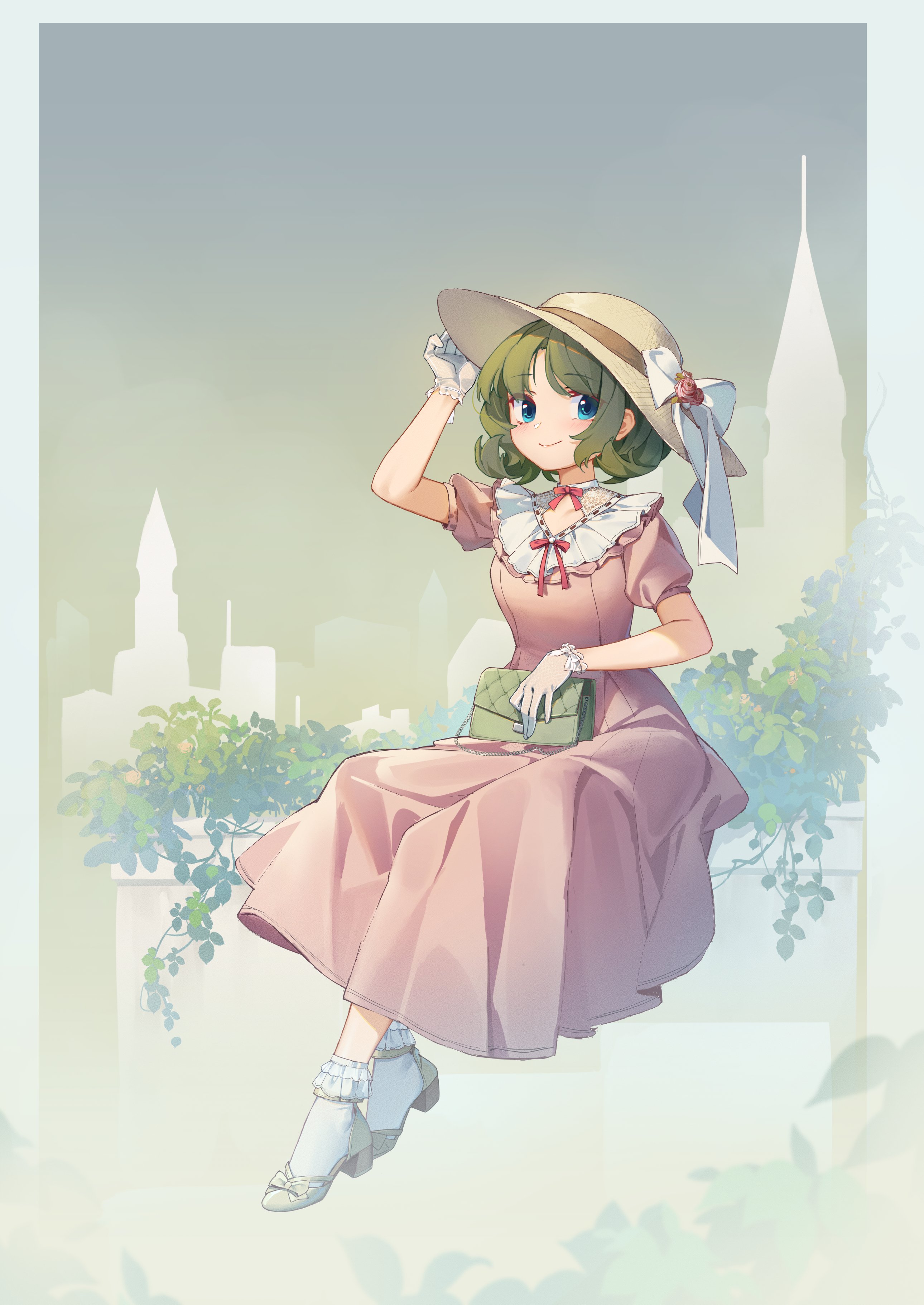 The Big ImageBoard (TBIB) - 1girl absurdres adjusting clothes adjusting headwear arnold-s bag ...