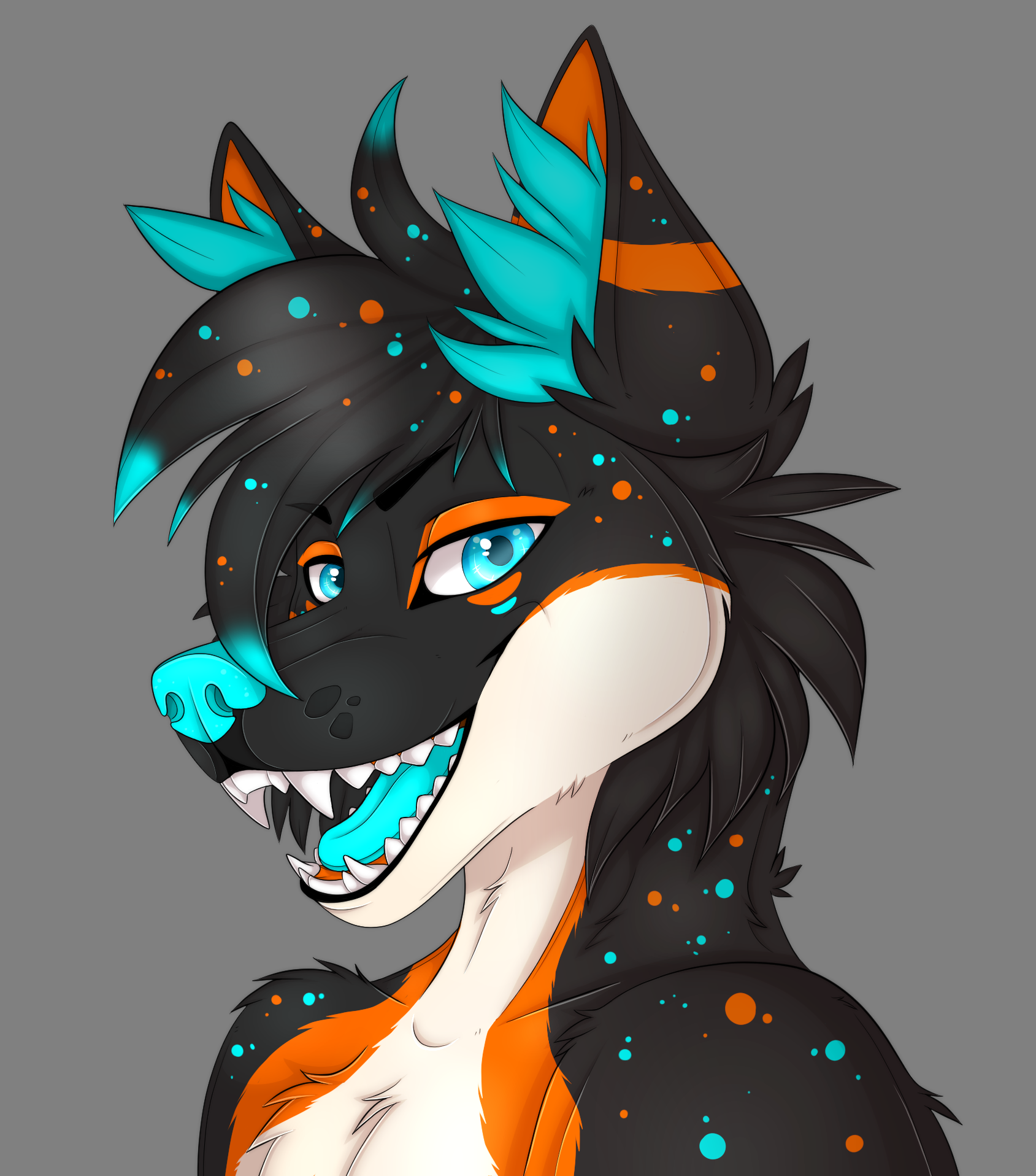 The Big ImageBoard (TBIB) - anthro biped blue eyes blue nose blue tongue bust portrait canid ...