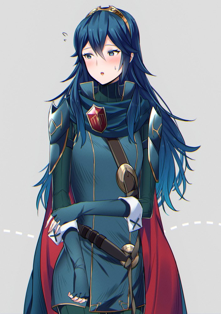 The Big ImageBoard (TBIB) - 1girl :o ameno (a meno0) armor belt black sweater blue cape blue ...