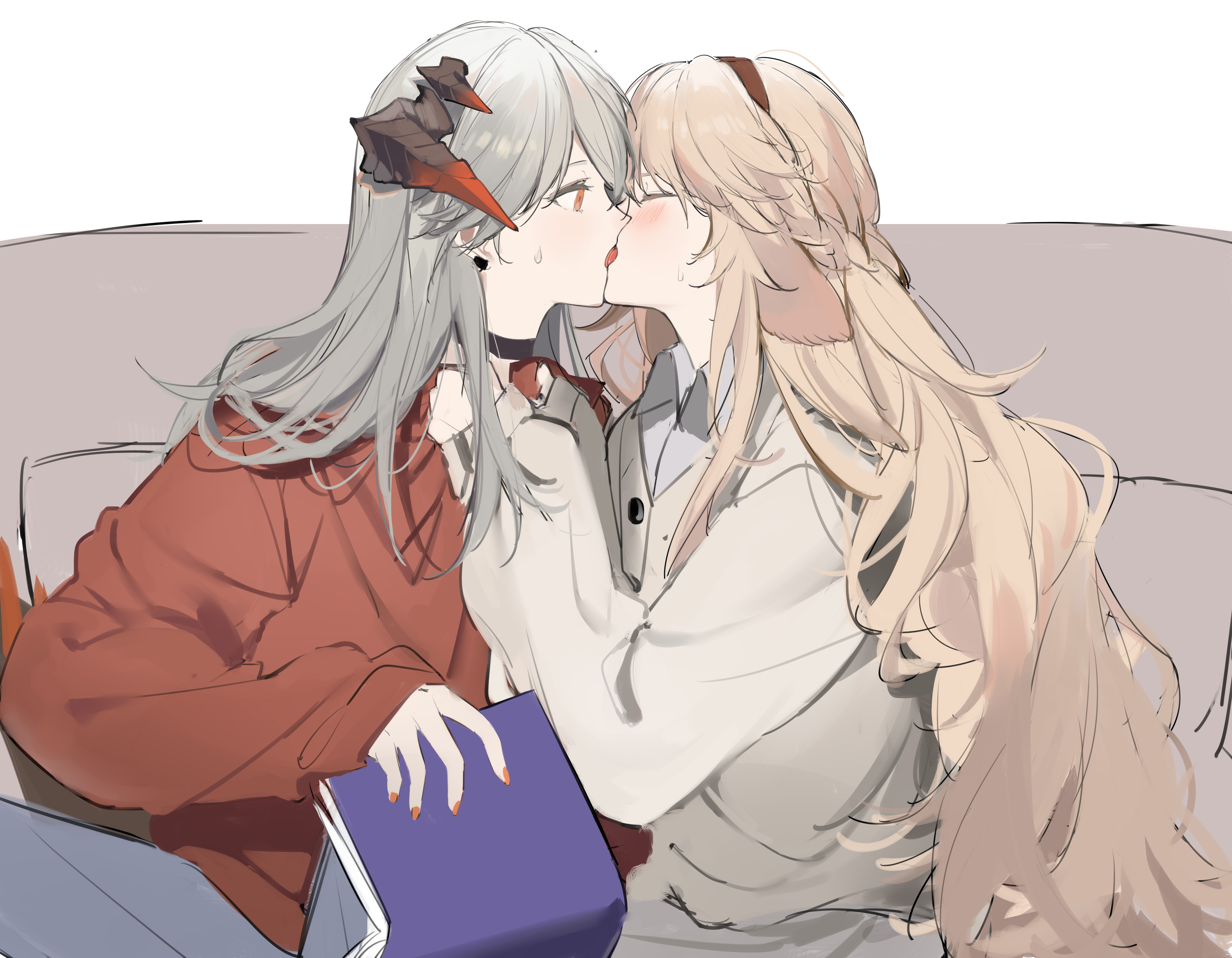 The Big ImageBoard (TBIB) - 2girls absurdres animal ears arknights black collar blonde hair ...