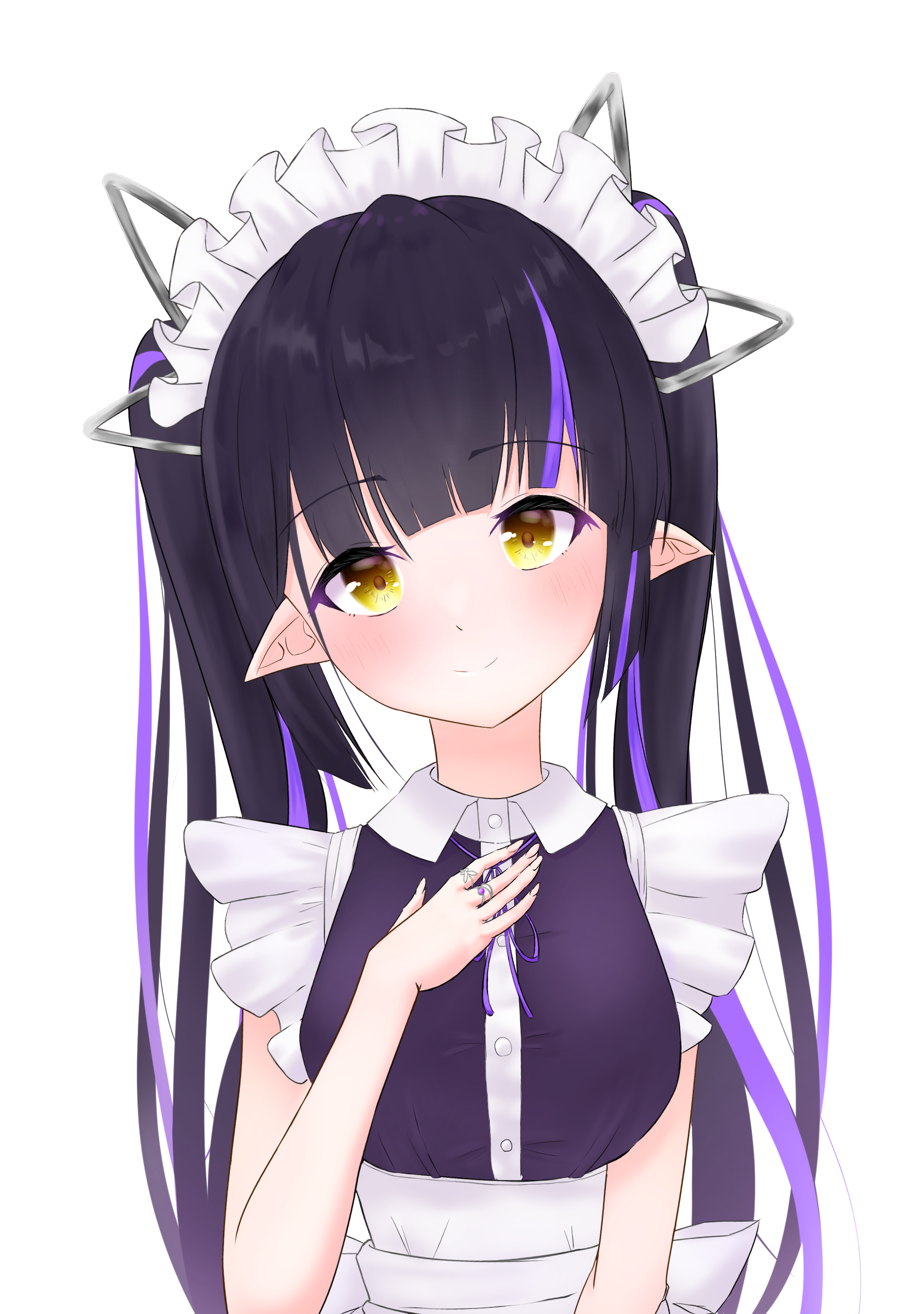 The Big ImageBoard (TBIB) - 1girl absurdres alternate costume apron bangs black hair blunt bangs ...