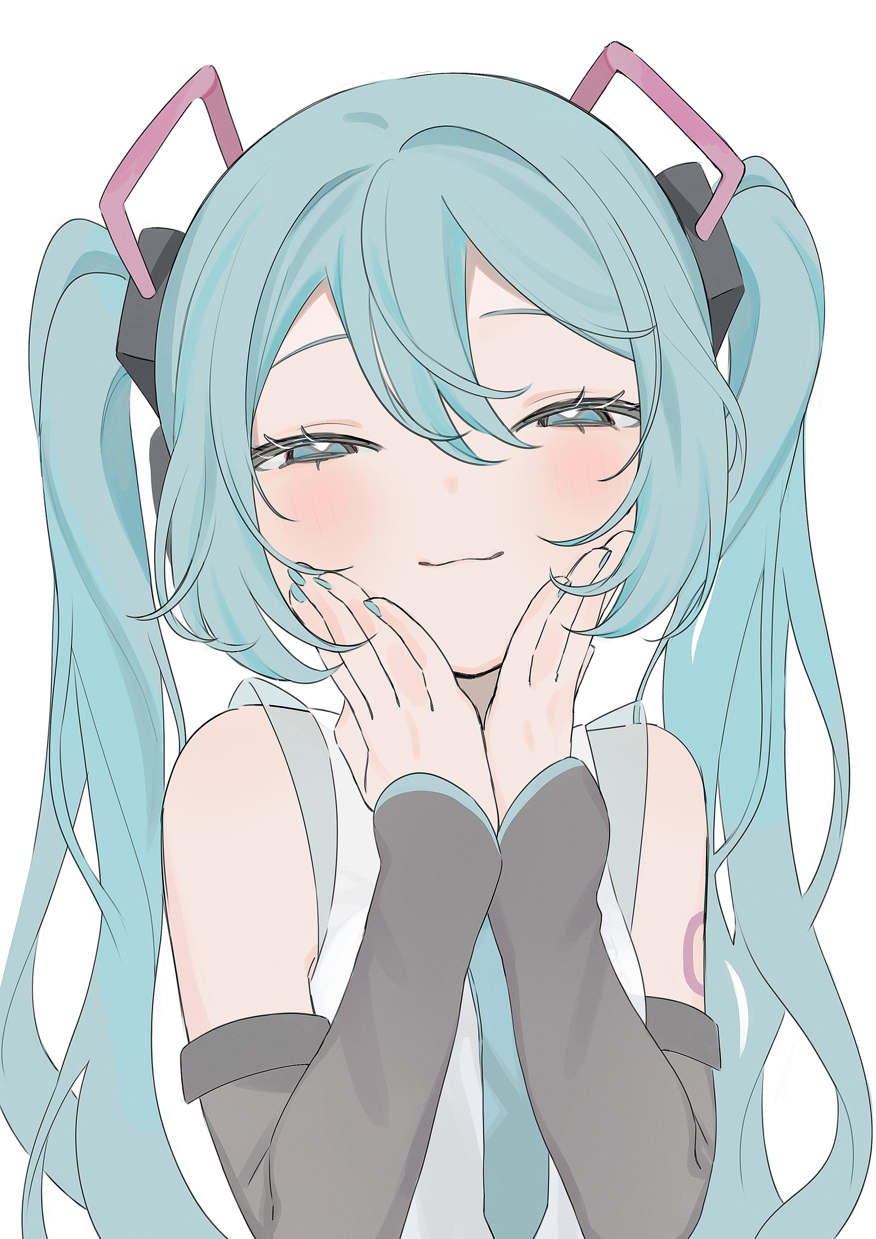 The Big ImageBoard (TBIB) - 1girl 30 shiro 03 absurdres aqua eyes aqua hair aqua nails aqua ...